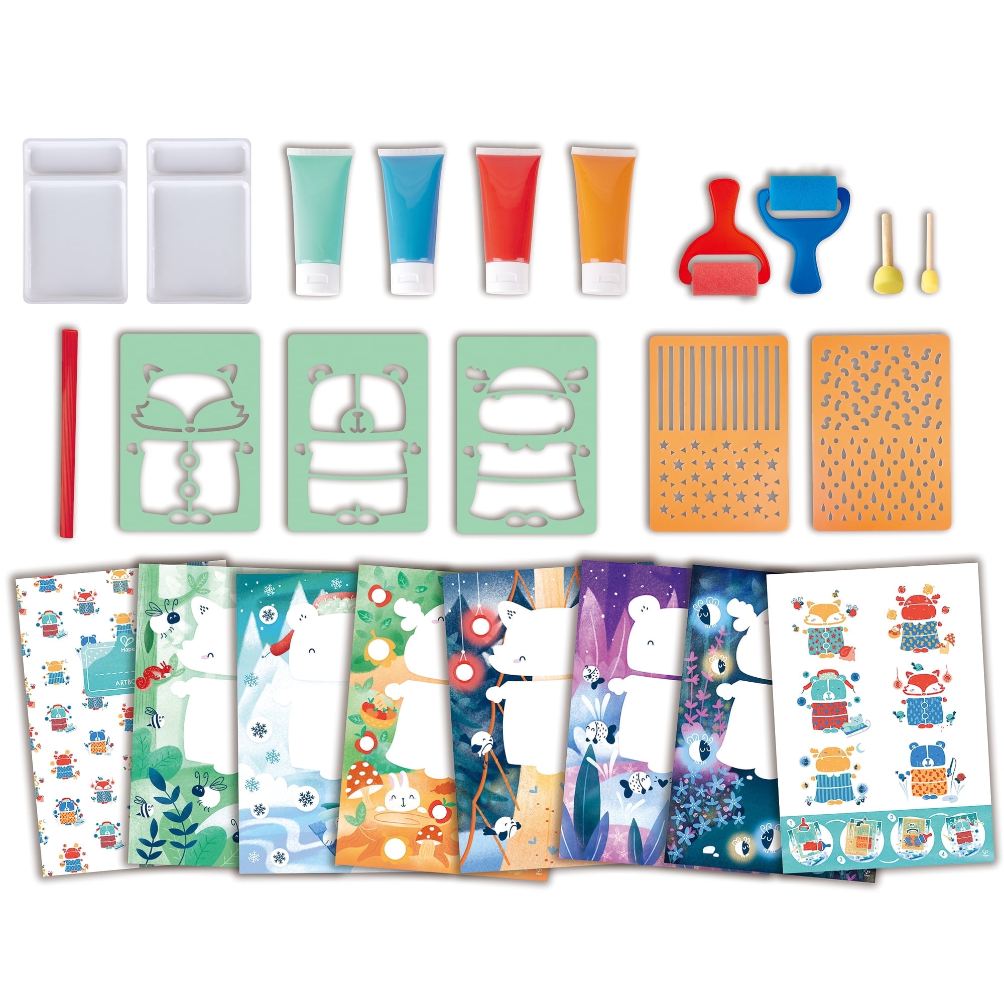 Hape: Sponge Painting Fun - 24pcs, 6 Activities Art Set, Animal ...