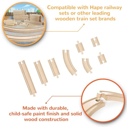 Hape Super Expansion Rail Pack Wooden Play Toy Kids Children Boy E3707, 24 pieces - Walmart.com