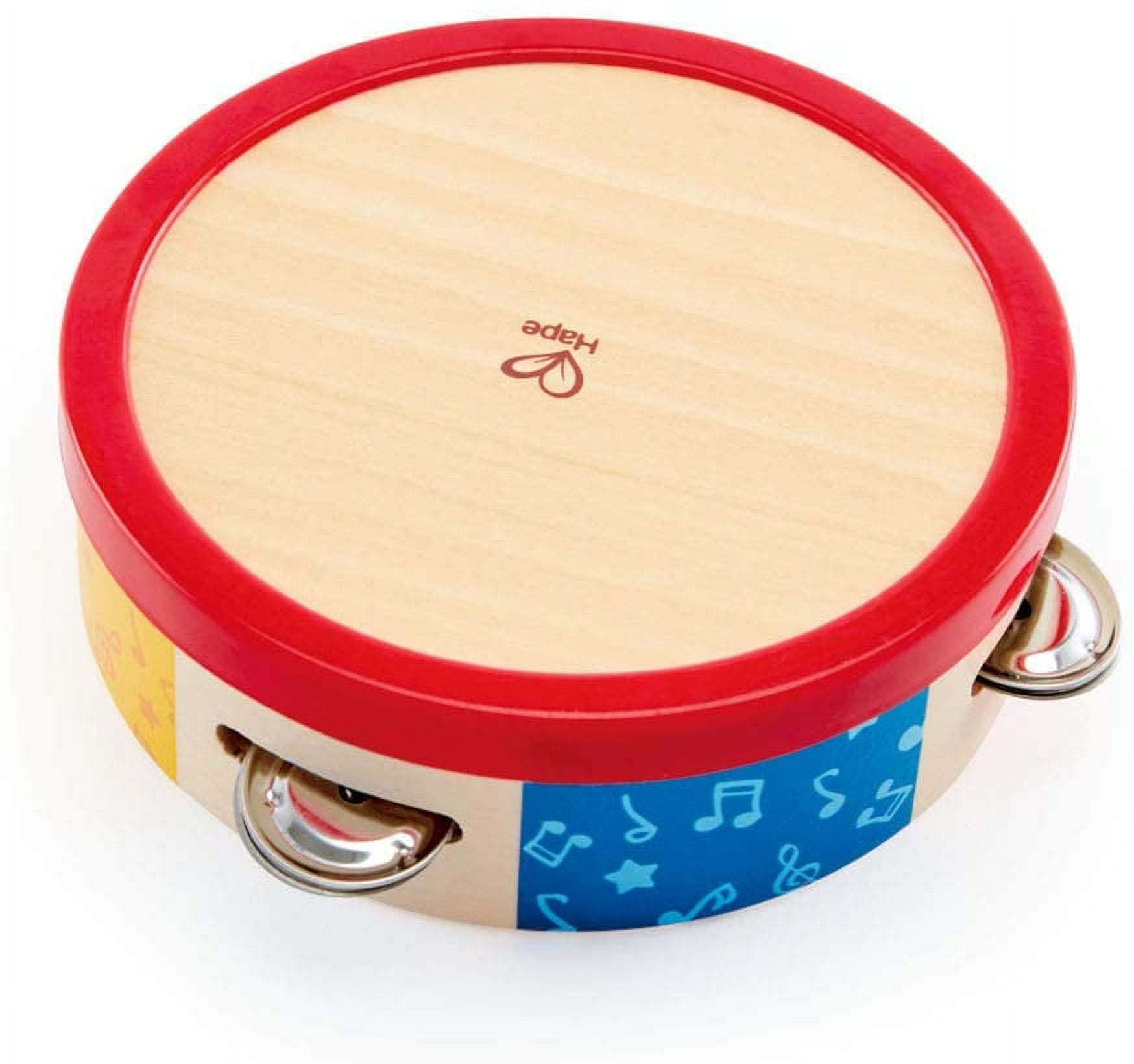 Hape Tap-Along Tambourine | Wooden Tambourine Drum for Kids, Musical ...