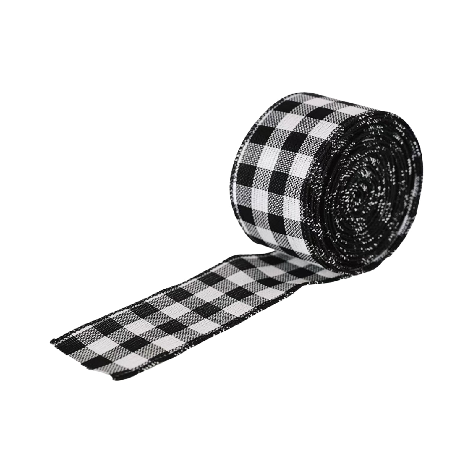 Hapeisy 1 Rolls Christmas Buffalo Plaid Ribbons Burlap Wired Edge Plaid ...