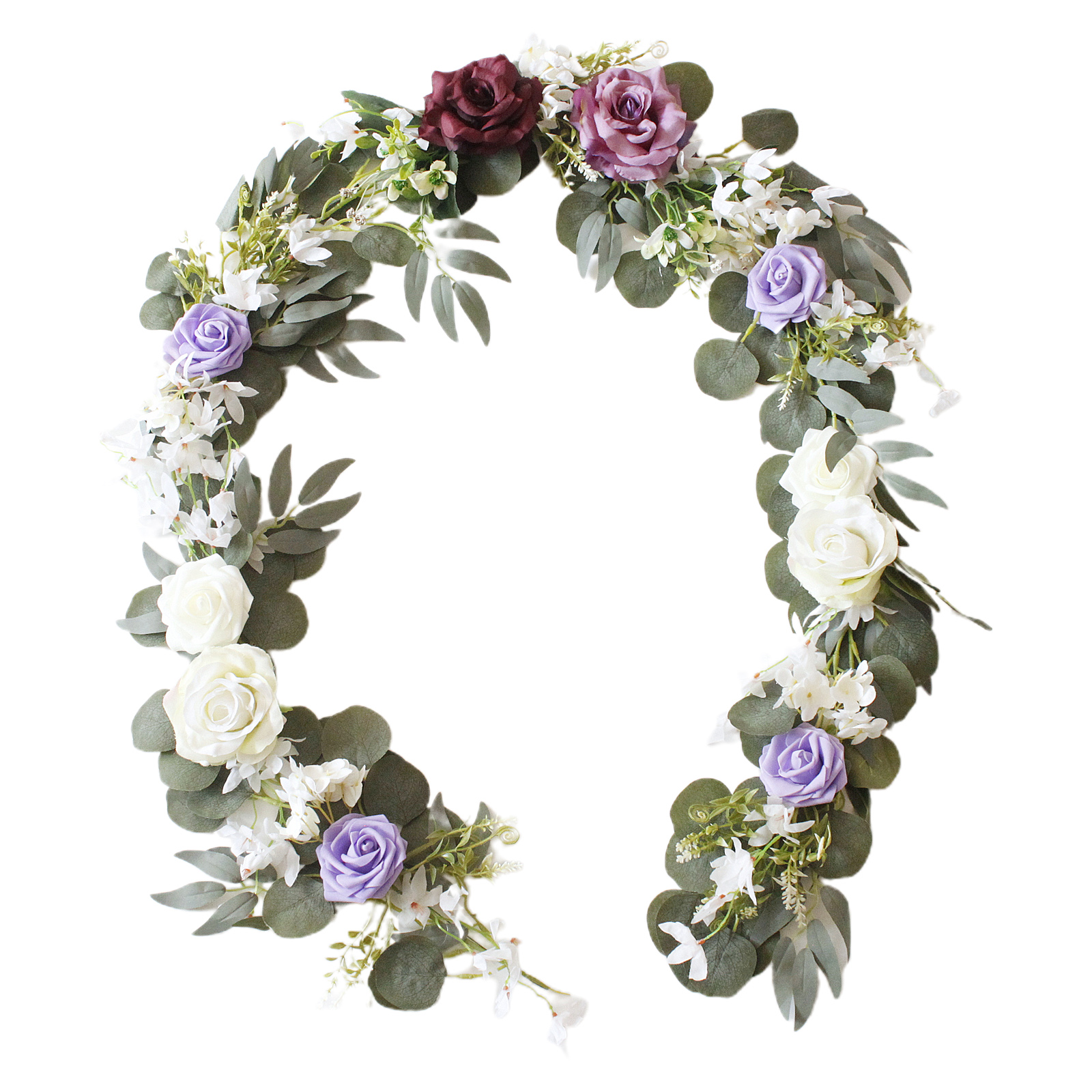 Hapeisy 6.5FT Handcrafted Artificial Rose Flower DIY Garland Greenery ...