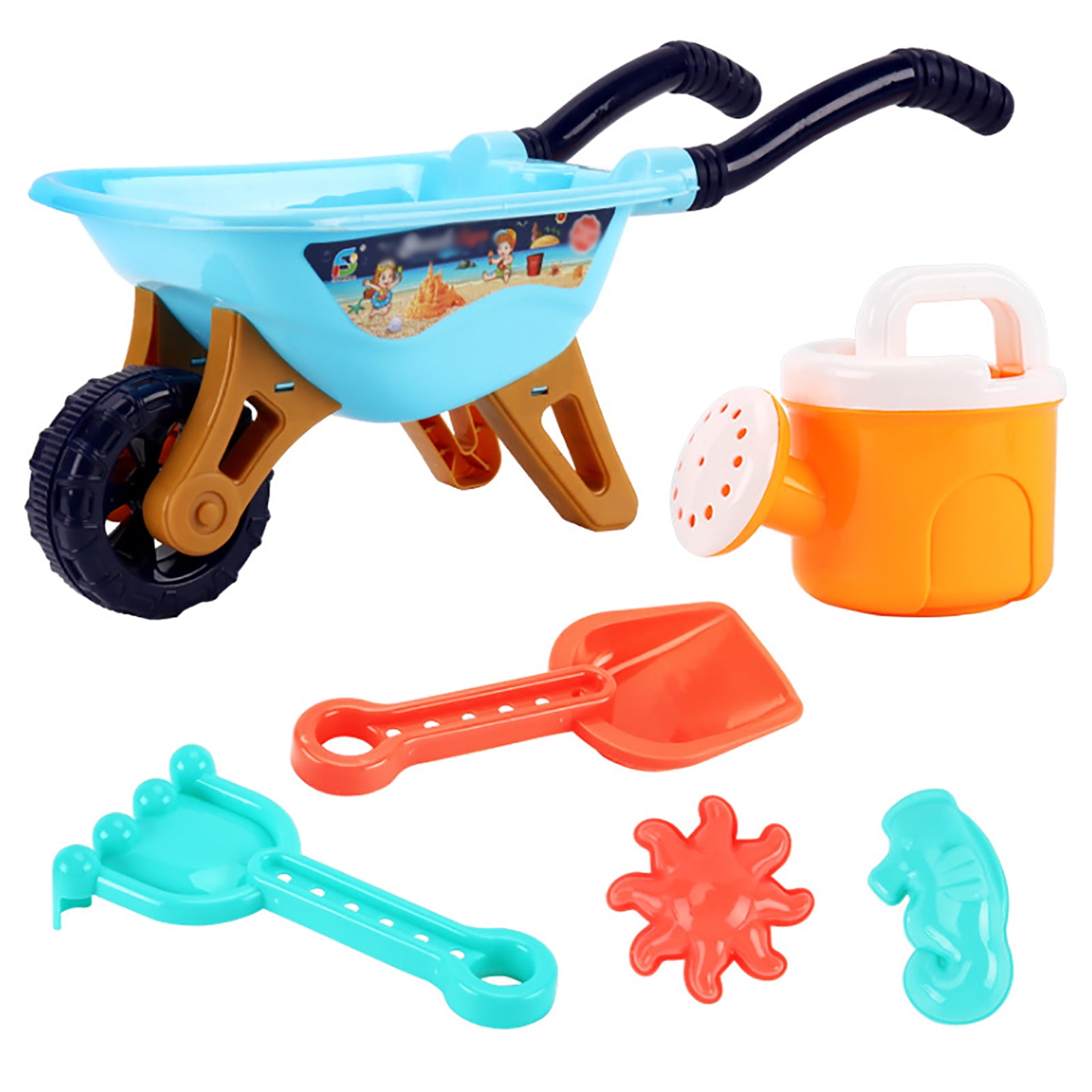 Hapeisy 6 Piece Beach Sand Toys For Kids | with Shovel, Rake, Watering ...