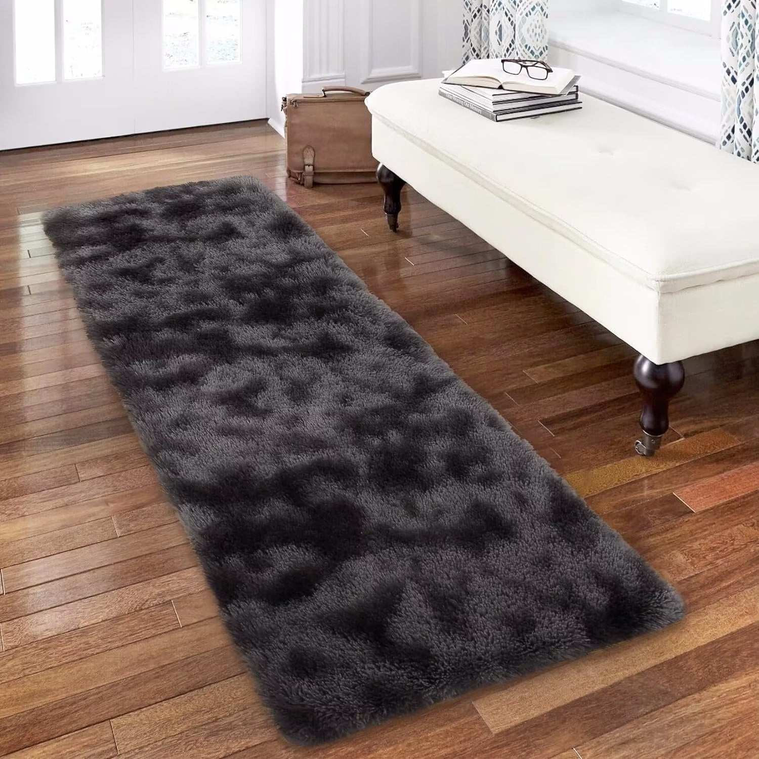 Haperlare 2' x 8' Modern Shag Runner Rug Shaggy Fluffy Rug Indoor Non ...