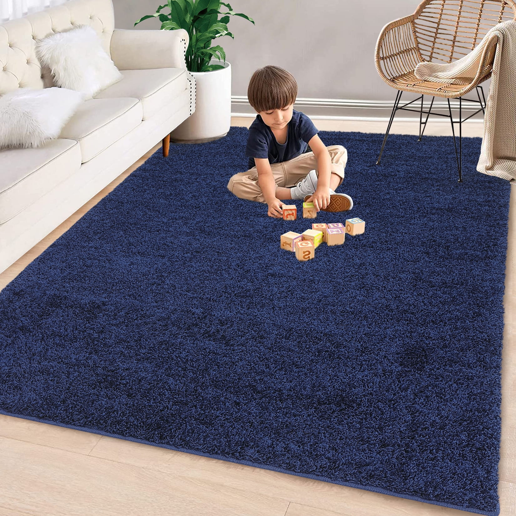 Haperlare 8 x 10 Large Area Rug with Shaggy Fluffy Surface Modern Solid ...