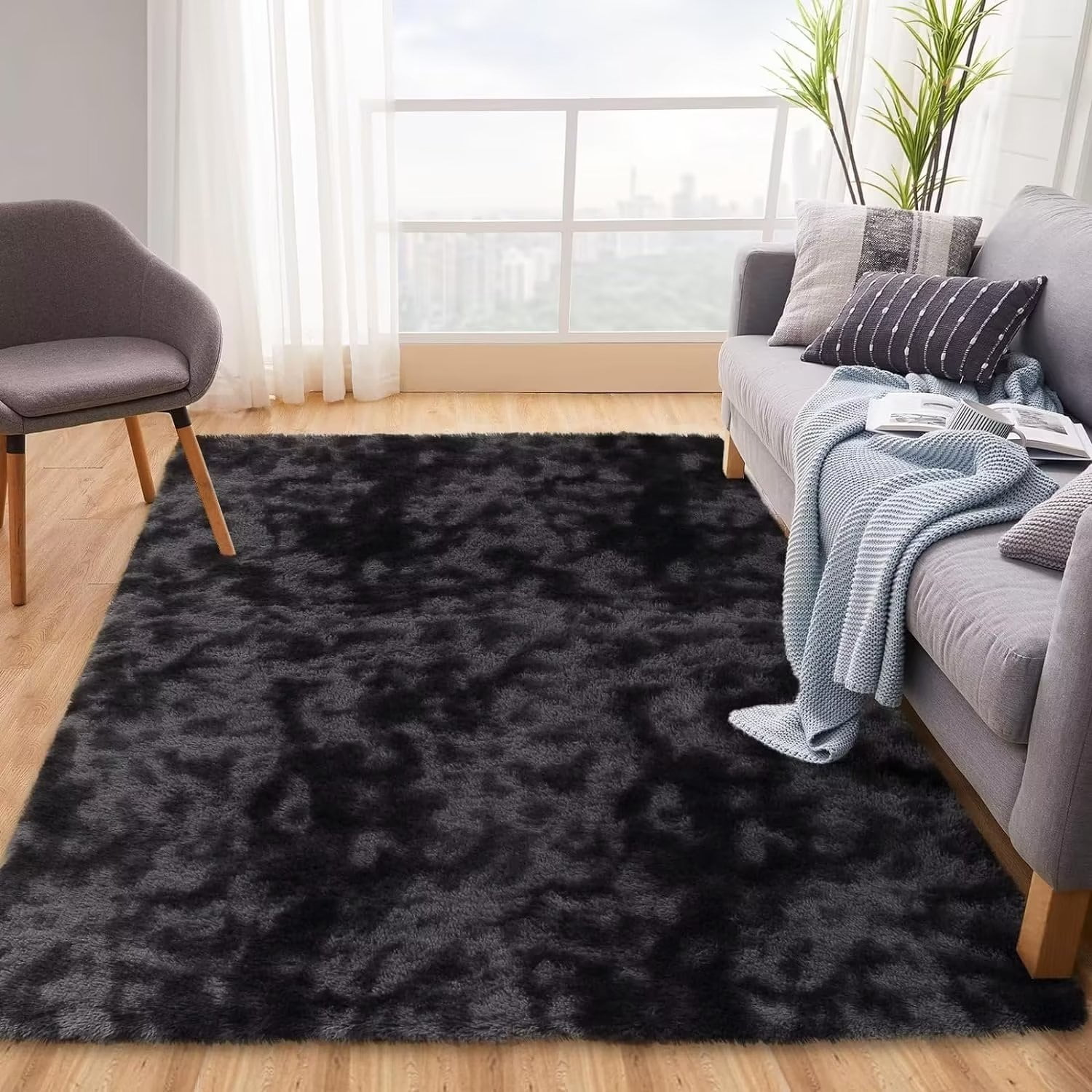 Haperlare 8'x10' Plush Large Shaggy Area Rug, Soft Thick Carpets for ...
