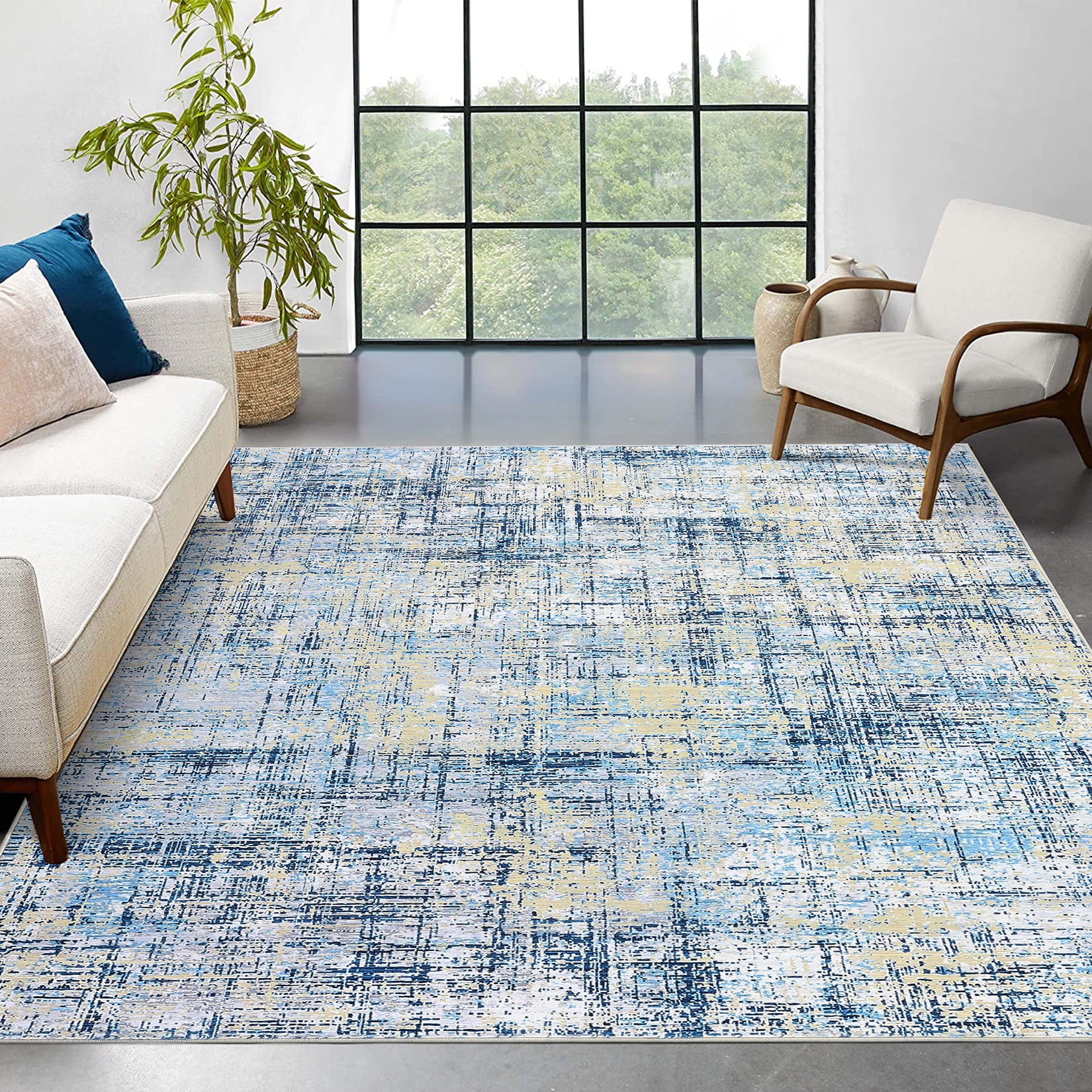 Haperlare Abstract Area Rug Non Slip Living Room Rug Modern Carpet ...