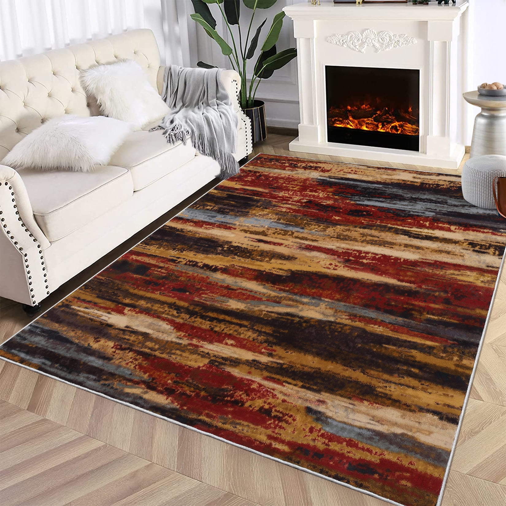 Haperlare Area Rug Modern Rug Boho Abstract Area Rug, Easy-Cleaning Non ...