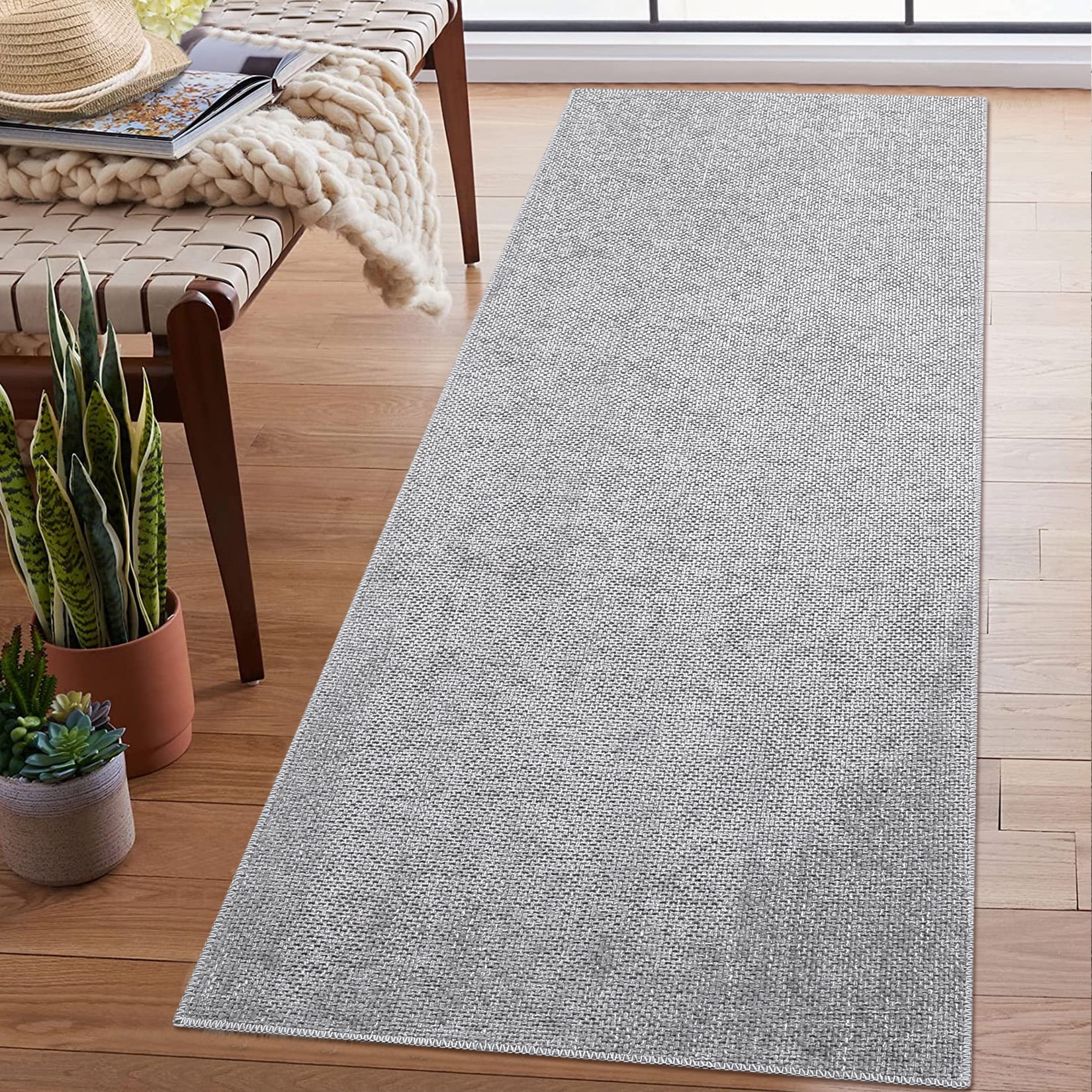 Haperlare Area Rug Modern Solid Textured Machine Washable Rug ...