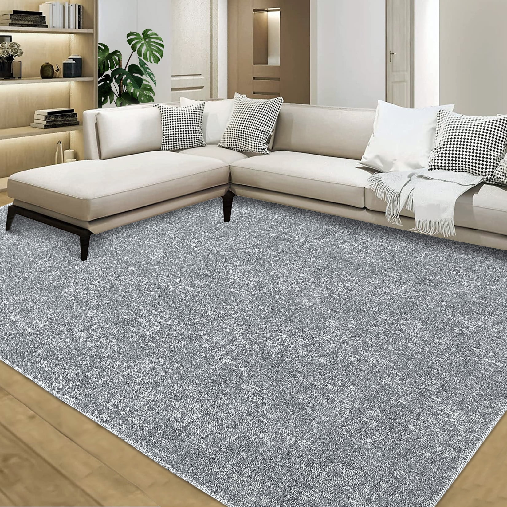 Haperlare Area Rug Solid Contemporary Rug Washable Rug Thin Living Room ...