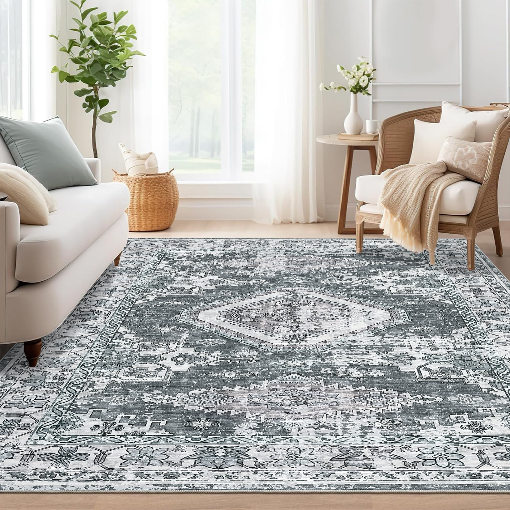 Haperlare Area Rugs for Living Room Bohemian Vintage Washable Non ...