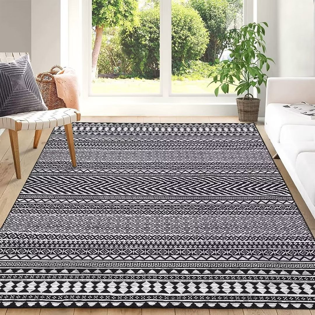 Haperlare Boho Area Rug Tribal Large Area Rug Low-Pile Rug Non-Shedding ...