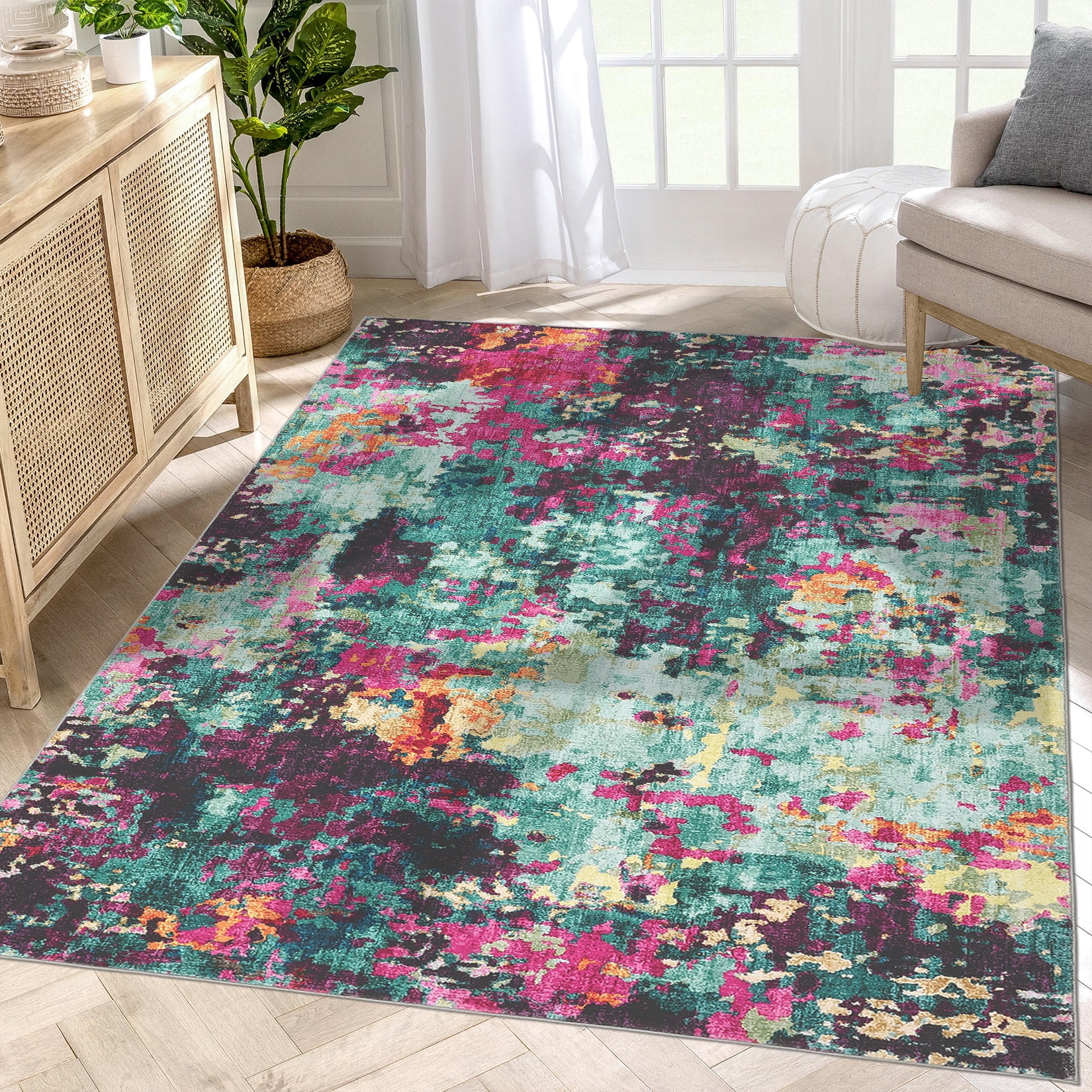 Haperlare Contemporary Abstract Area Rugs for Living Room Soft Machine ...