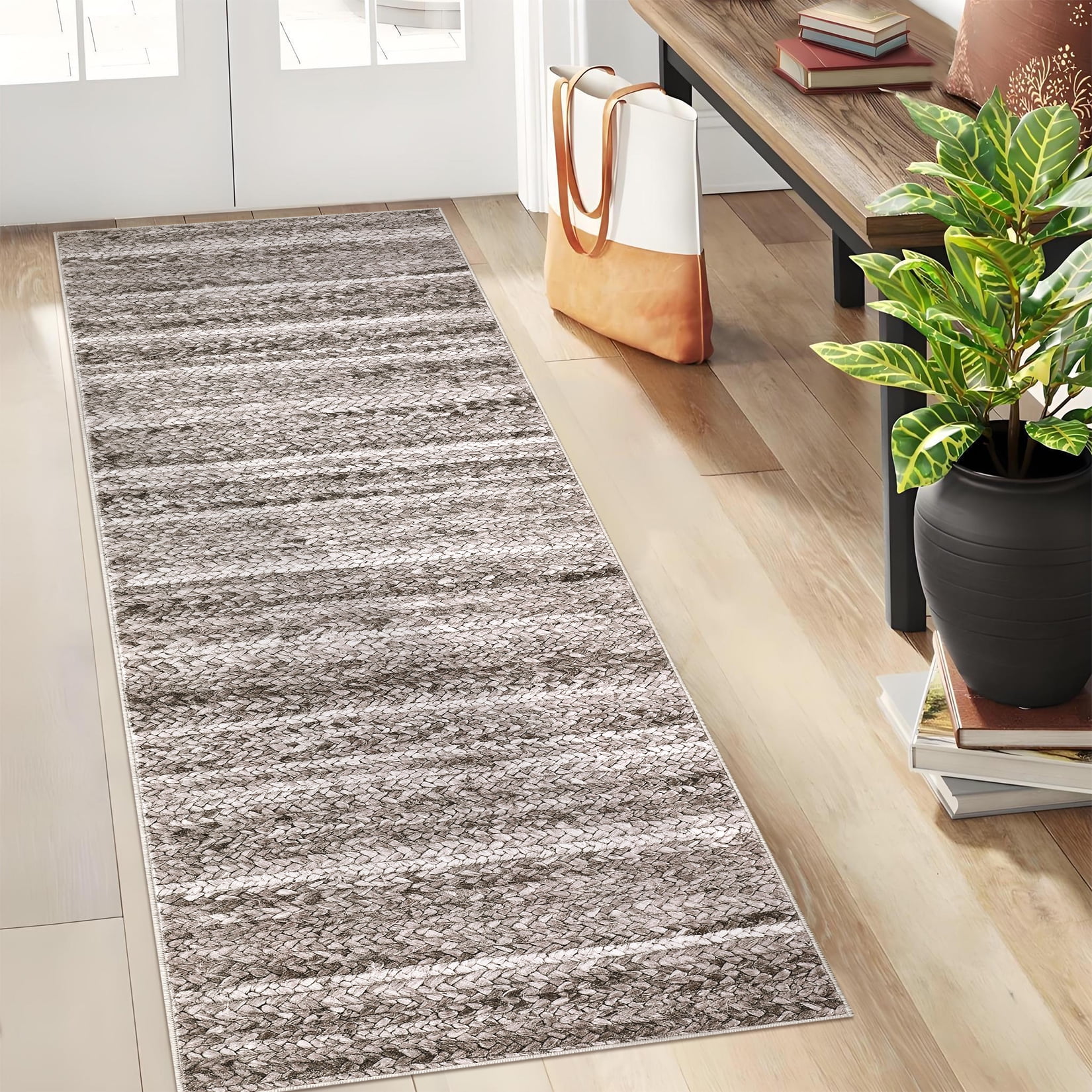 Haperlare Contemporary Runner Rugs for Hallway Machine Washable Braided ...