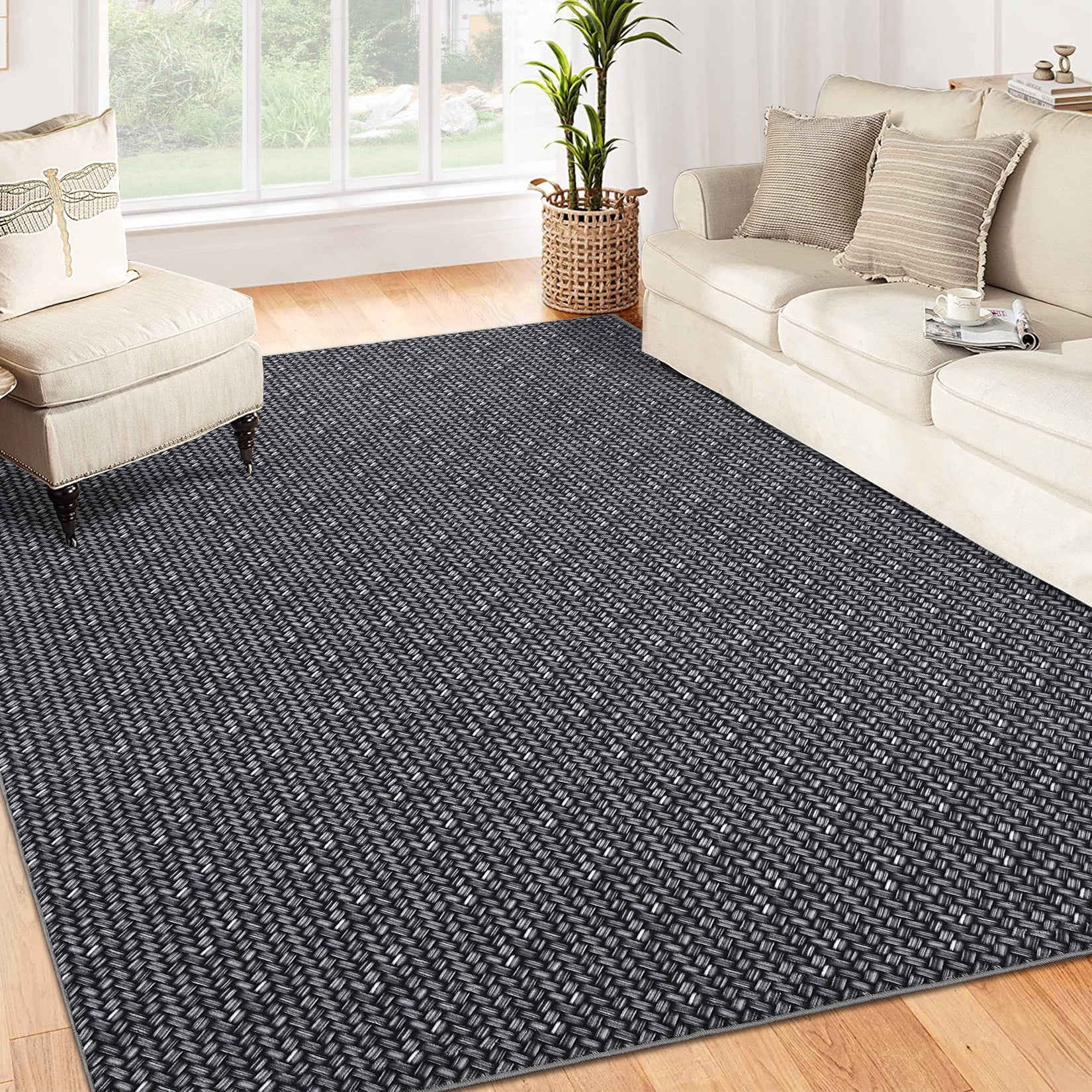Haperlare Farmhouse Rugs Washable Non Shedding Braided Print Area Rugs ...