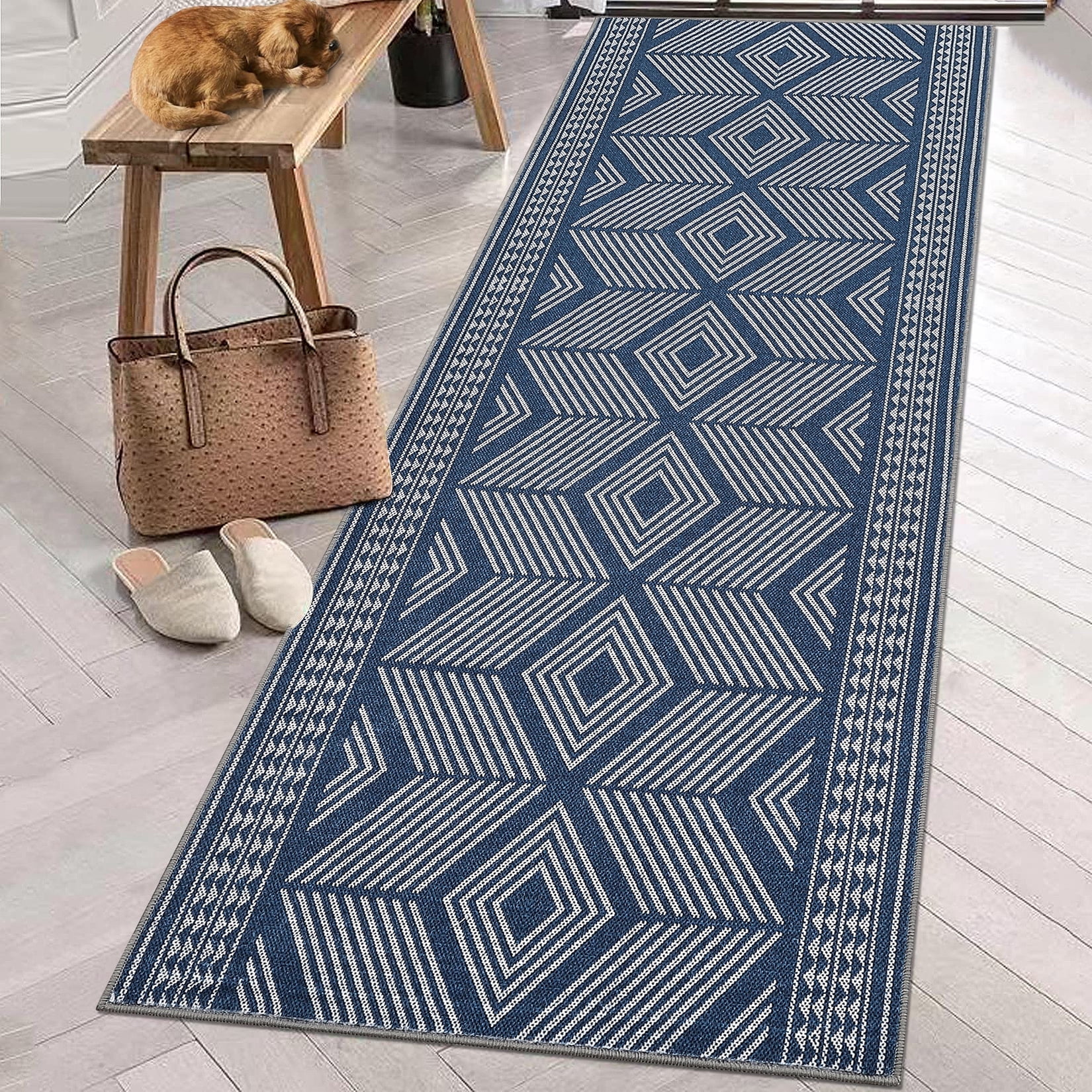 Haperlare Geometric Runner Rugs for Hallway Modern Washable Low Pile ...