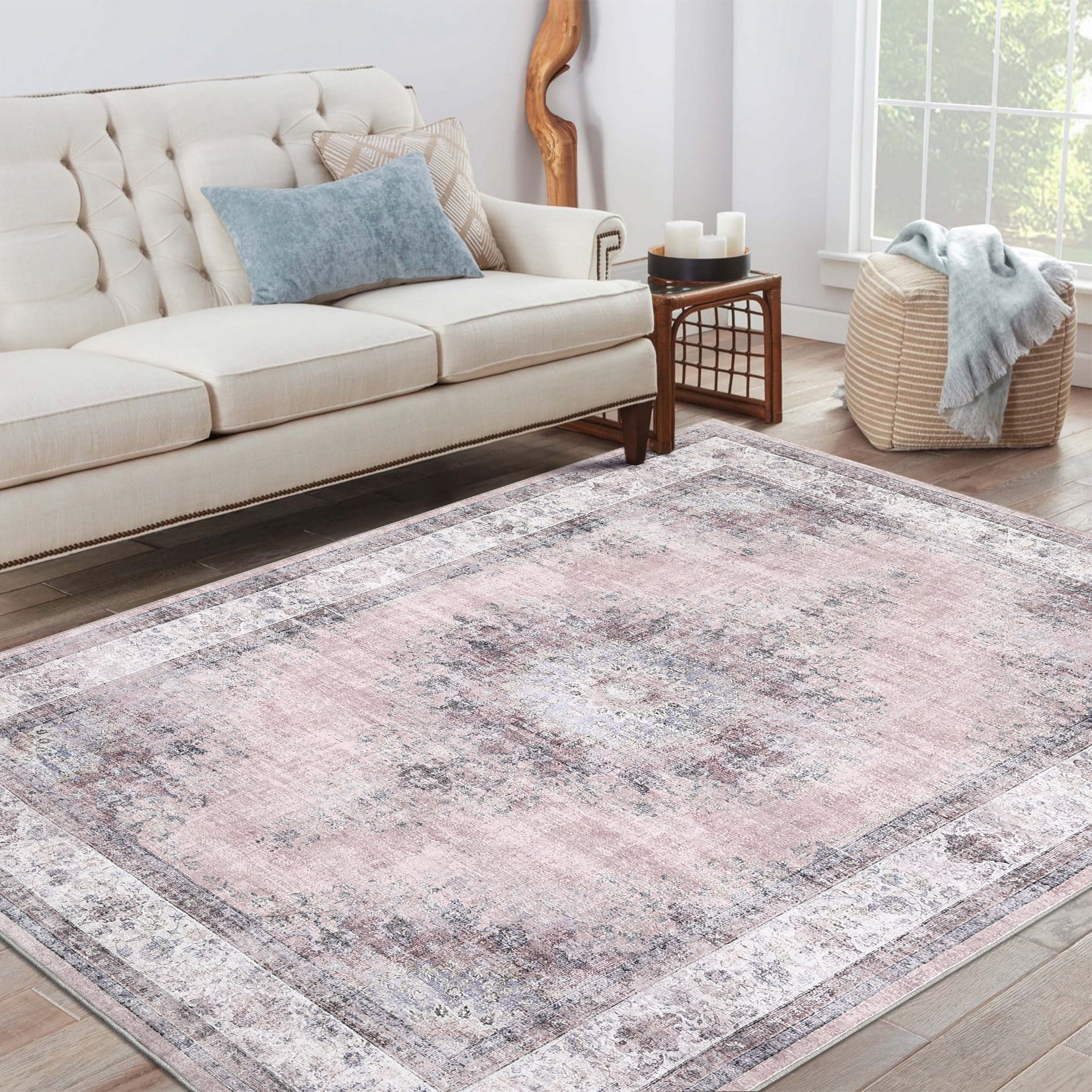 Haperlare Machine Washable Living Room Area Rugs Vintage Oriental Non ...