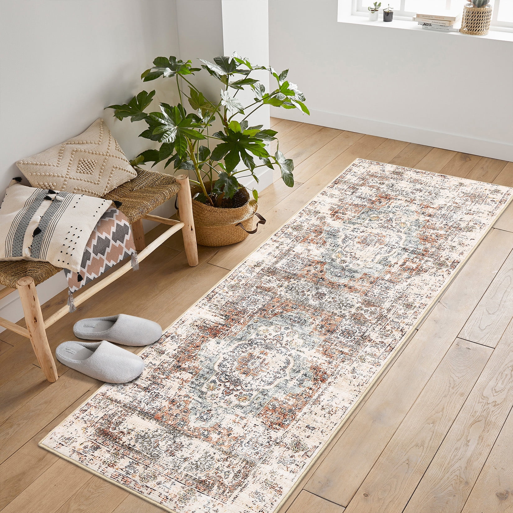Haperlare Machine Washable Vintage Runner Rugs for Hallway Non Slip Low ...