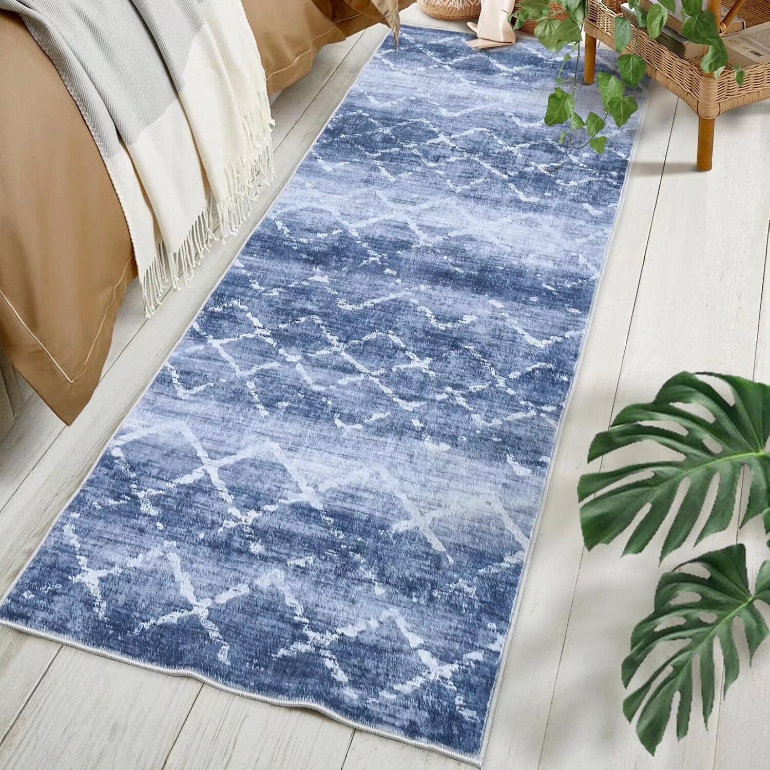 Haperlare Modern Abstract Runner Rug Machine Washable Non Slip Low Pile ...