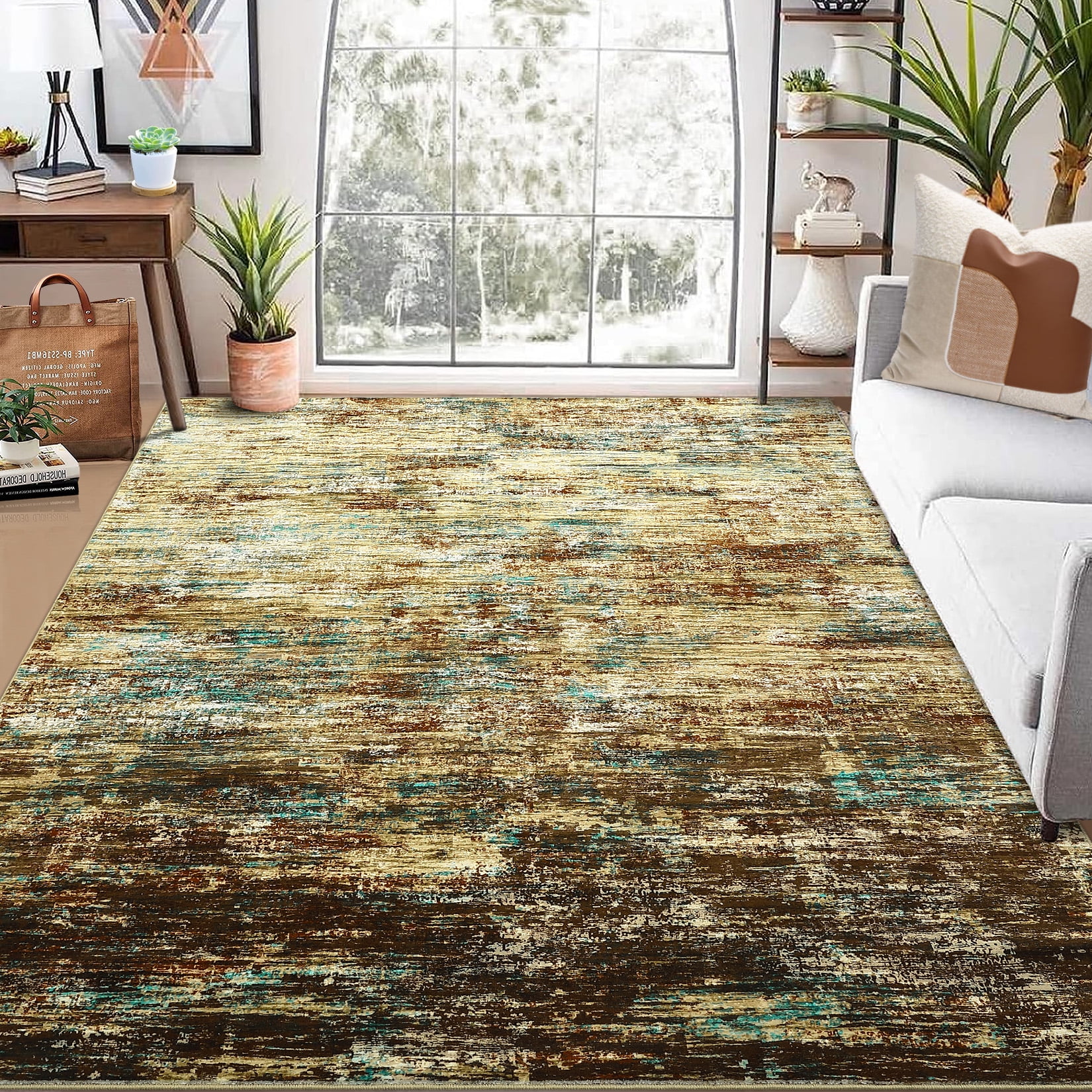 Haperlare Modern Living Room Area Rugs Machine Washable Non Shedding ...