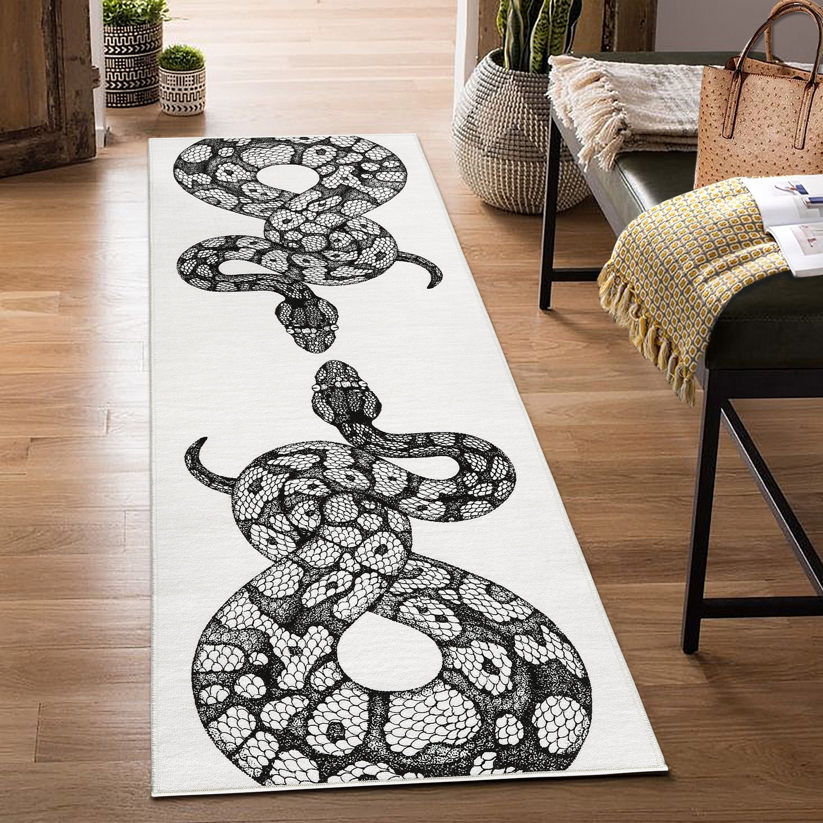 Haperlare Modern Runner Rugs for Hallway Washable Low Pile Soft Runner ...