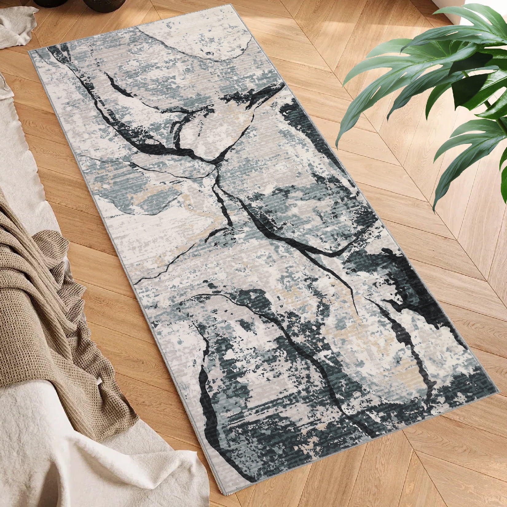 Haperlare Modern Runner Rugs for Hallway Washable Soft Rug Abstract ...