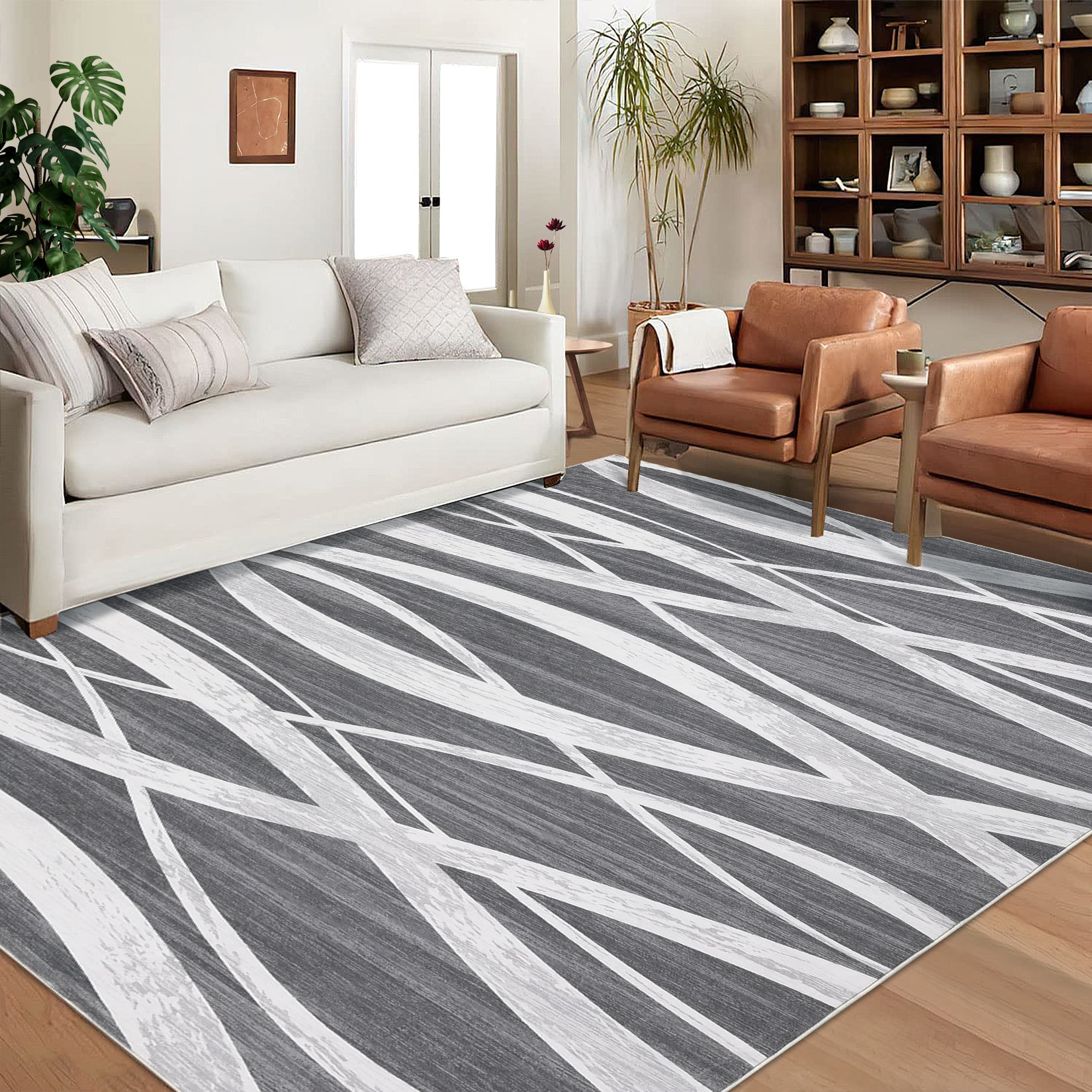 Haperlare Modern Washable Area Rugs for Living Room Distressed Area Rug ...