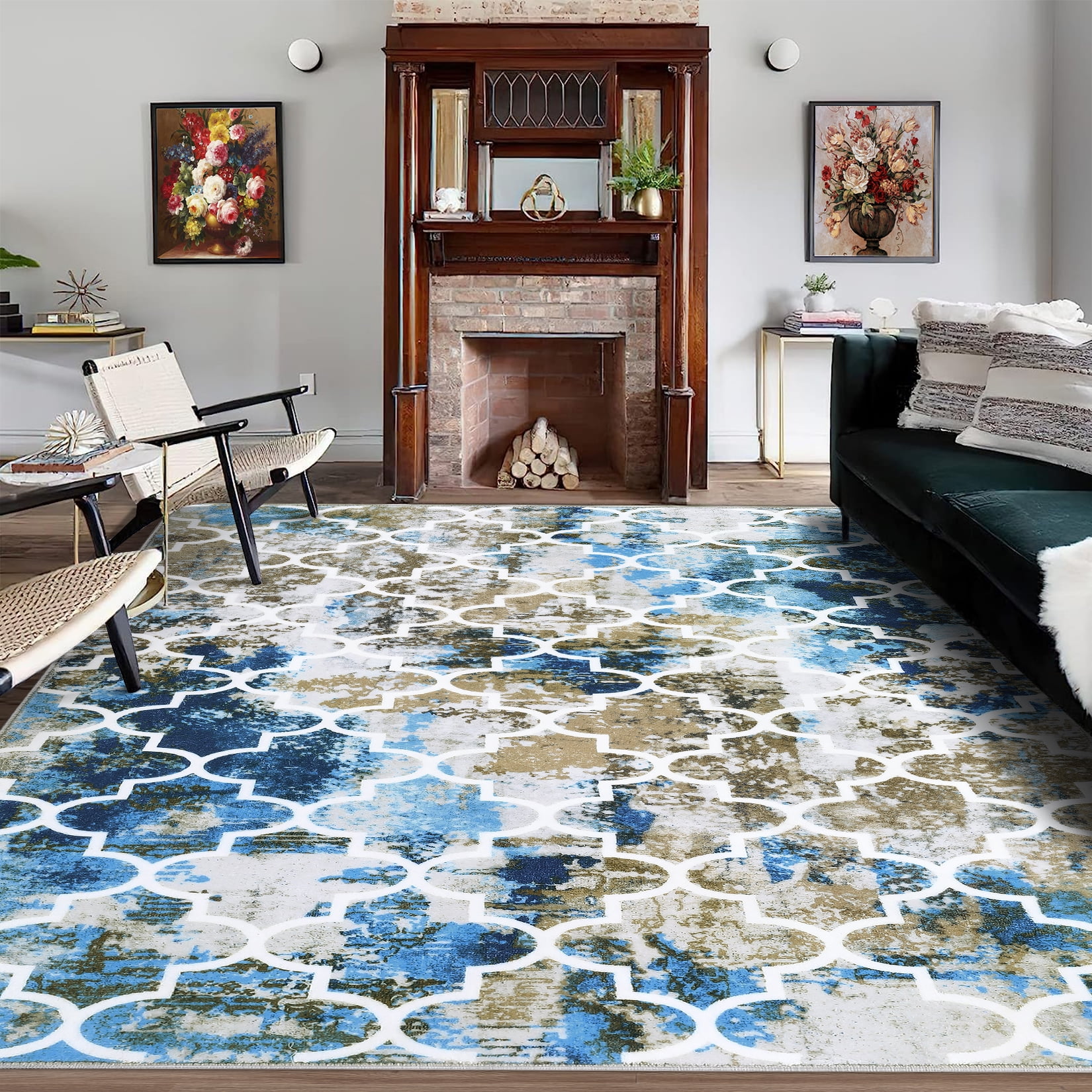 Haperlare Moroccan Area Rugs Washable Rugs for Living Room Abstract ...