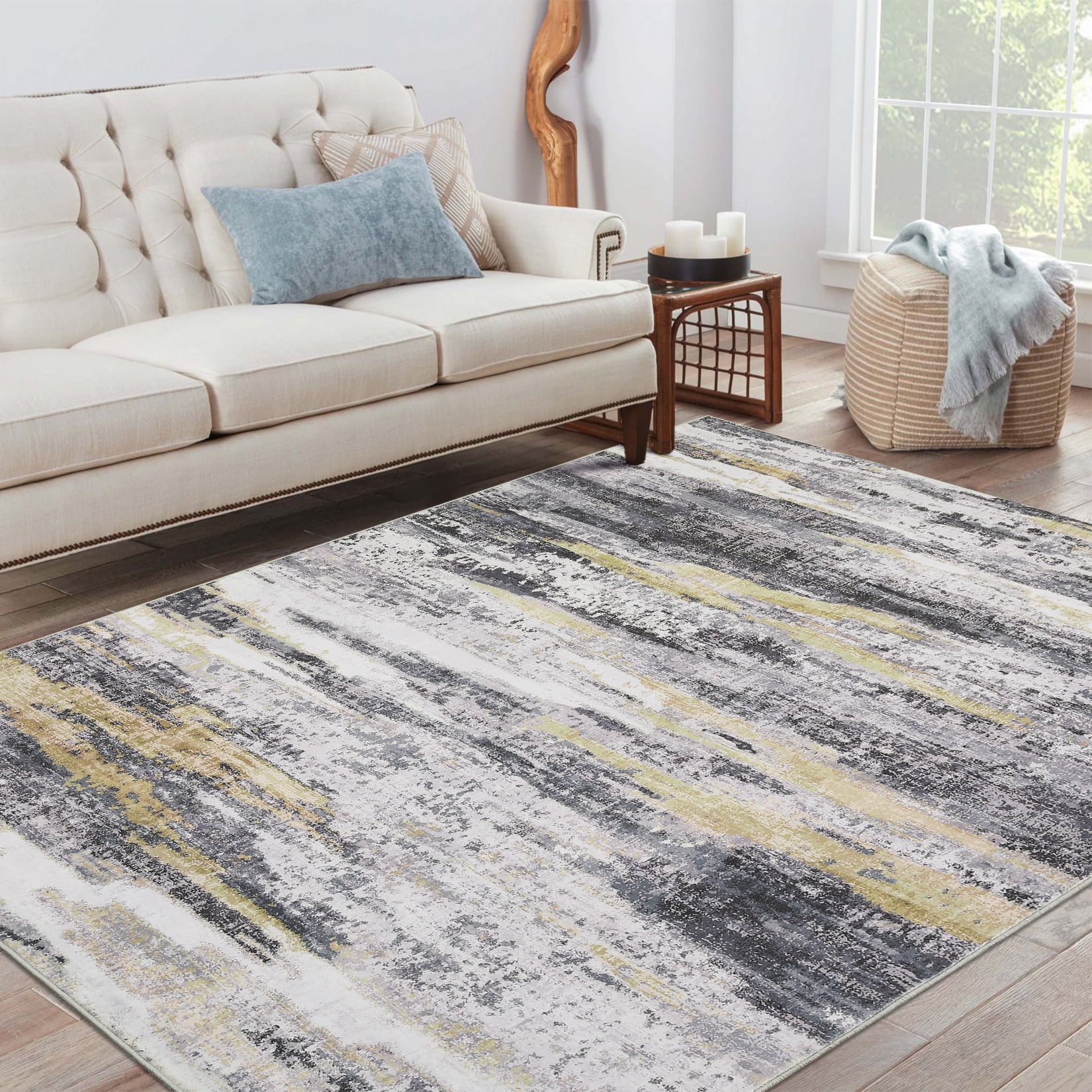 Haperlare Rugs Abstract Contemporary Washable Soft Area Rugs for Indoor ...