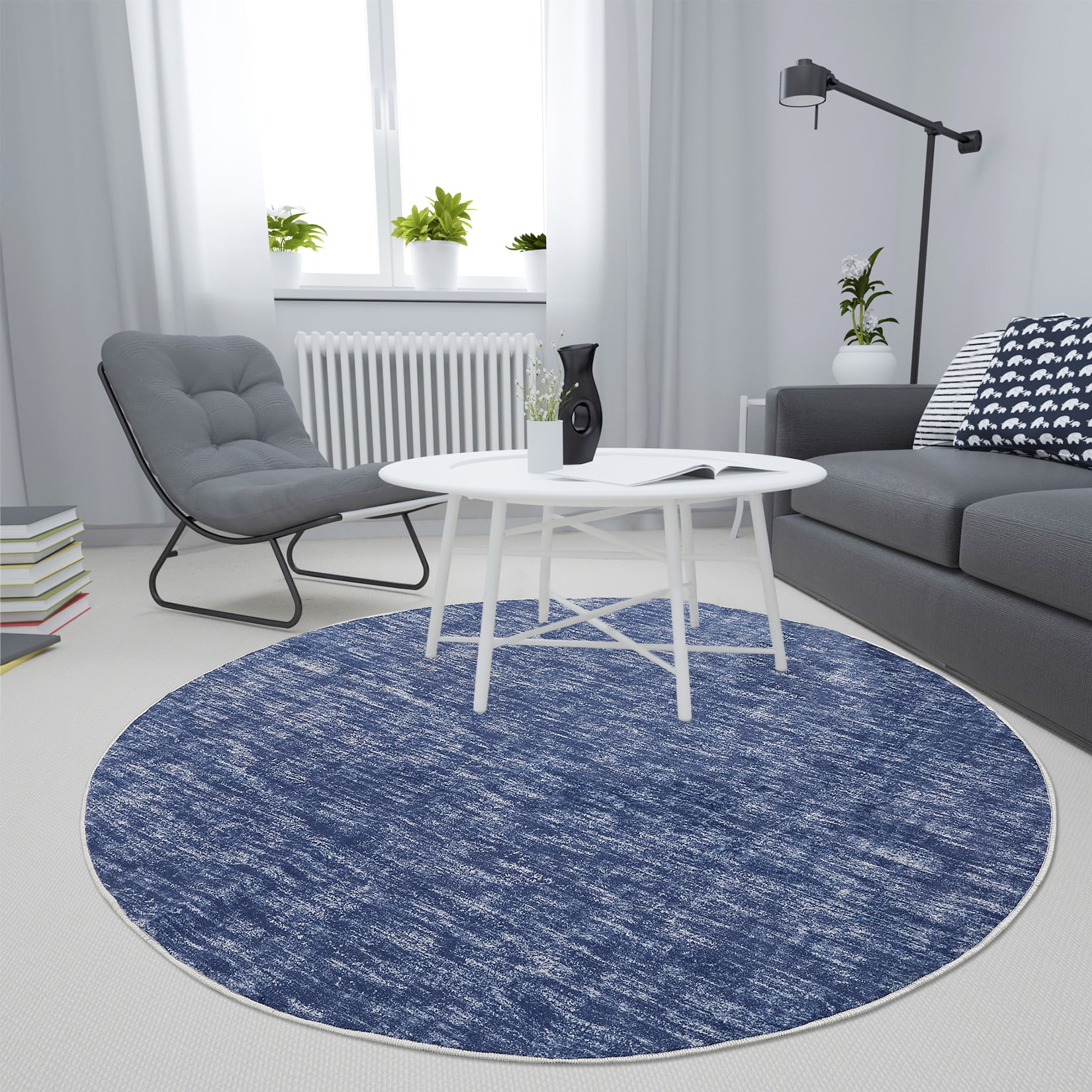 Haperlare Rugs Solid Machine Washable Area Rug Non-Slip Low Pile Modern ...