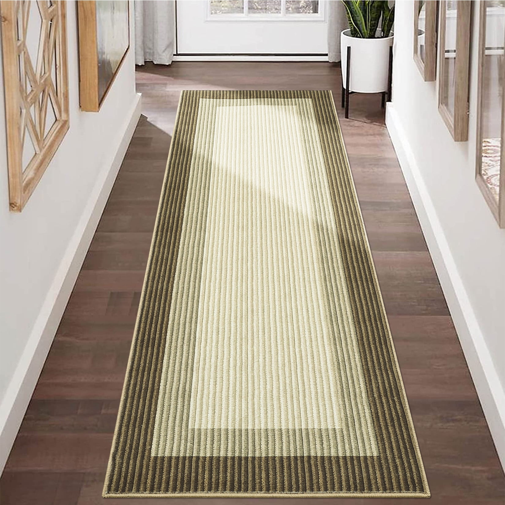 Haperlare Runner Rugs Bordered Modern Machine Washable Runner Rugs for ...