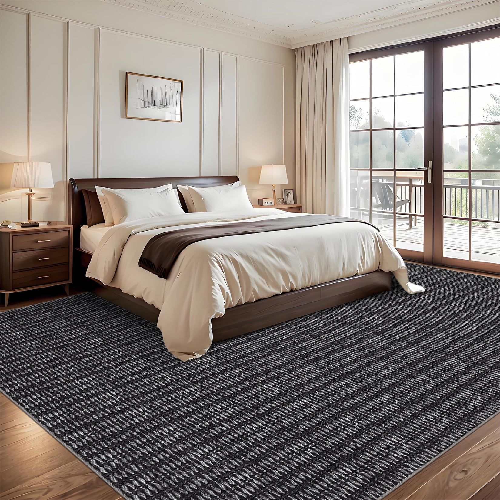 Haperlare Textured Braided Print Rugs Machine Washable Non Shedding ...
