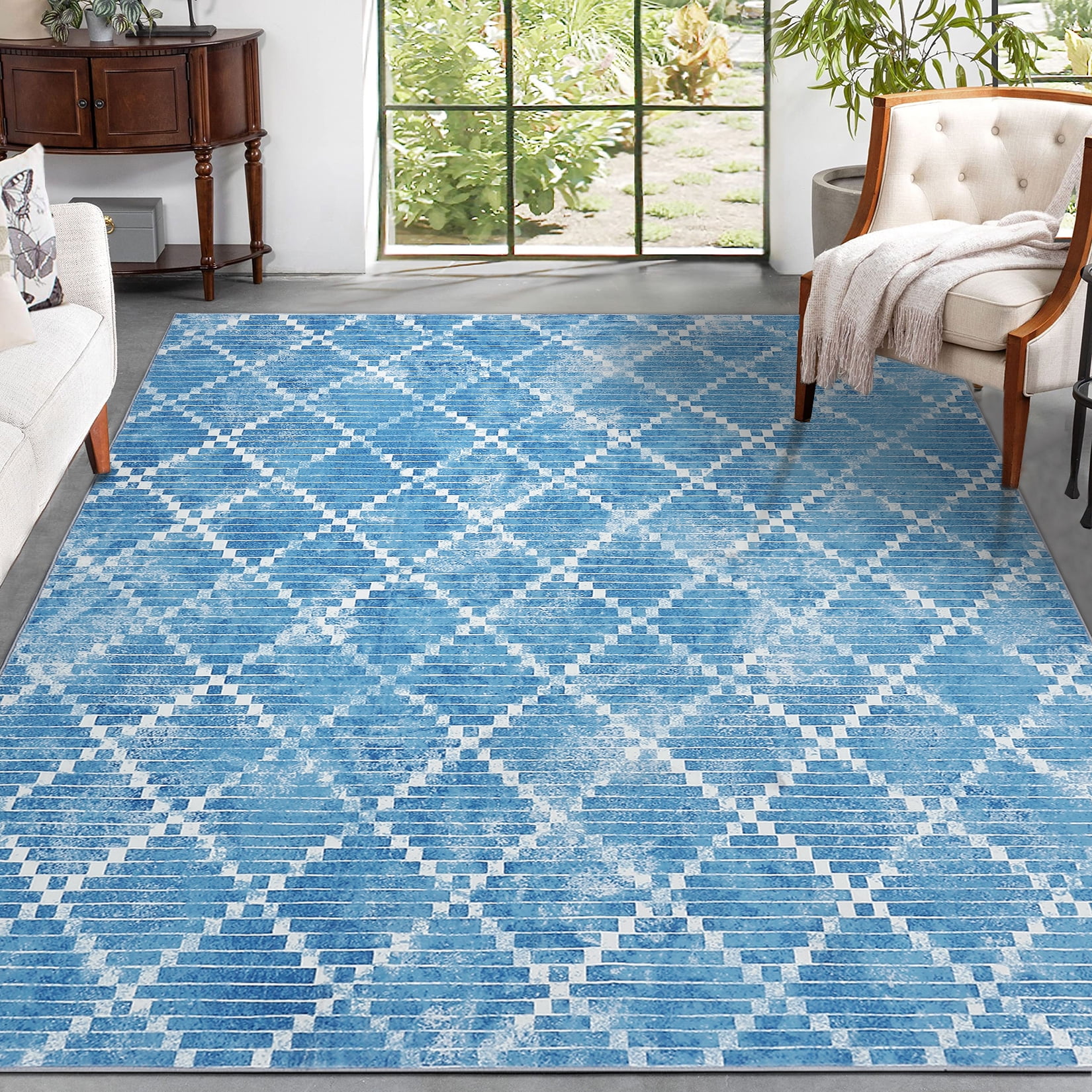 Haperlare Washable Area Rug 9' x 12' Modern Geometric Carpet Rug ...