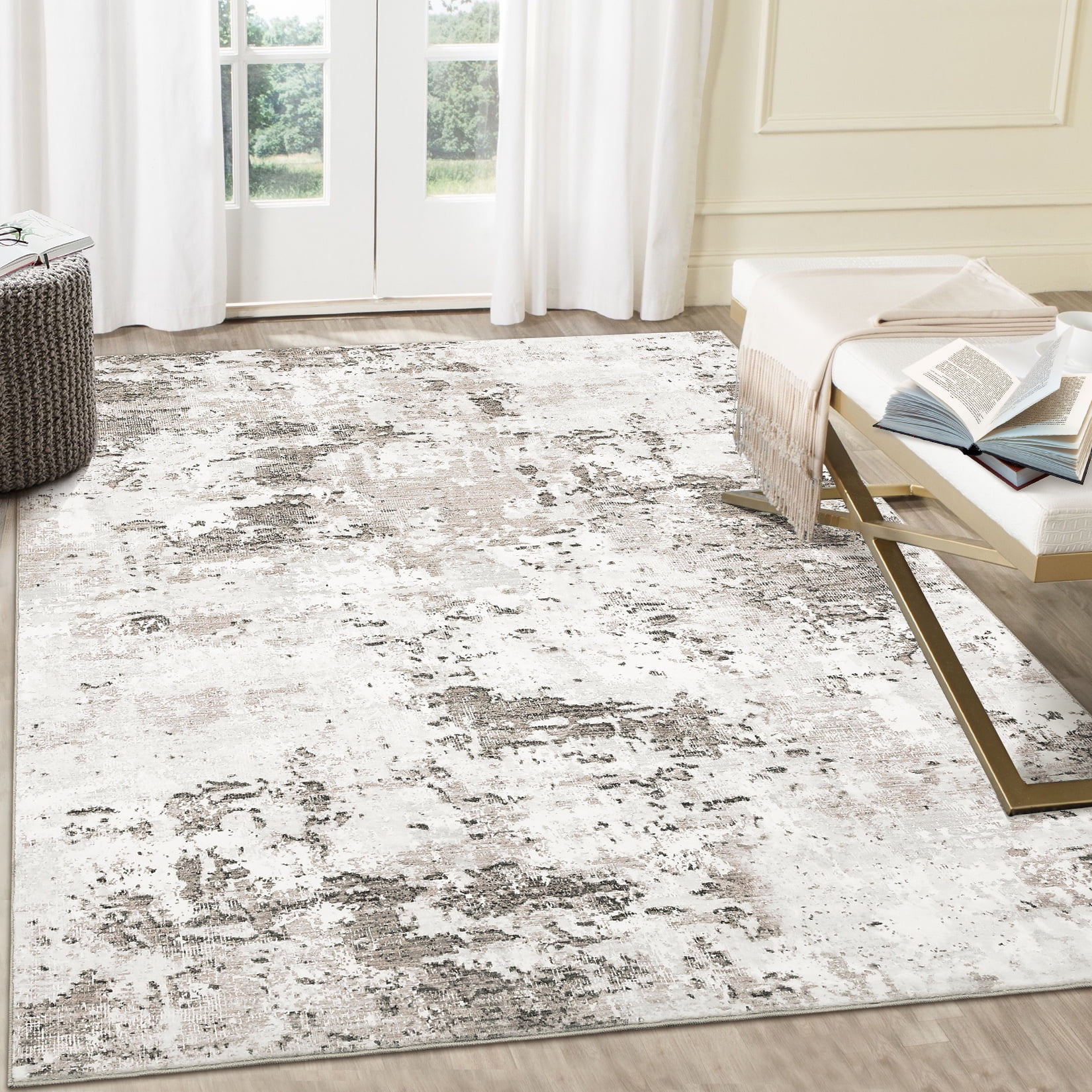 Haperlare Washable Area Rugs for Living Room Modern Abstract Low Pile ...