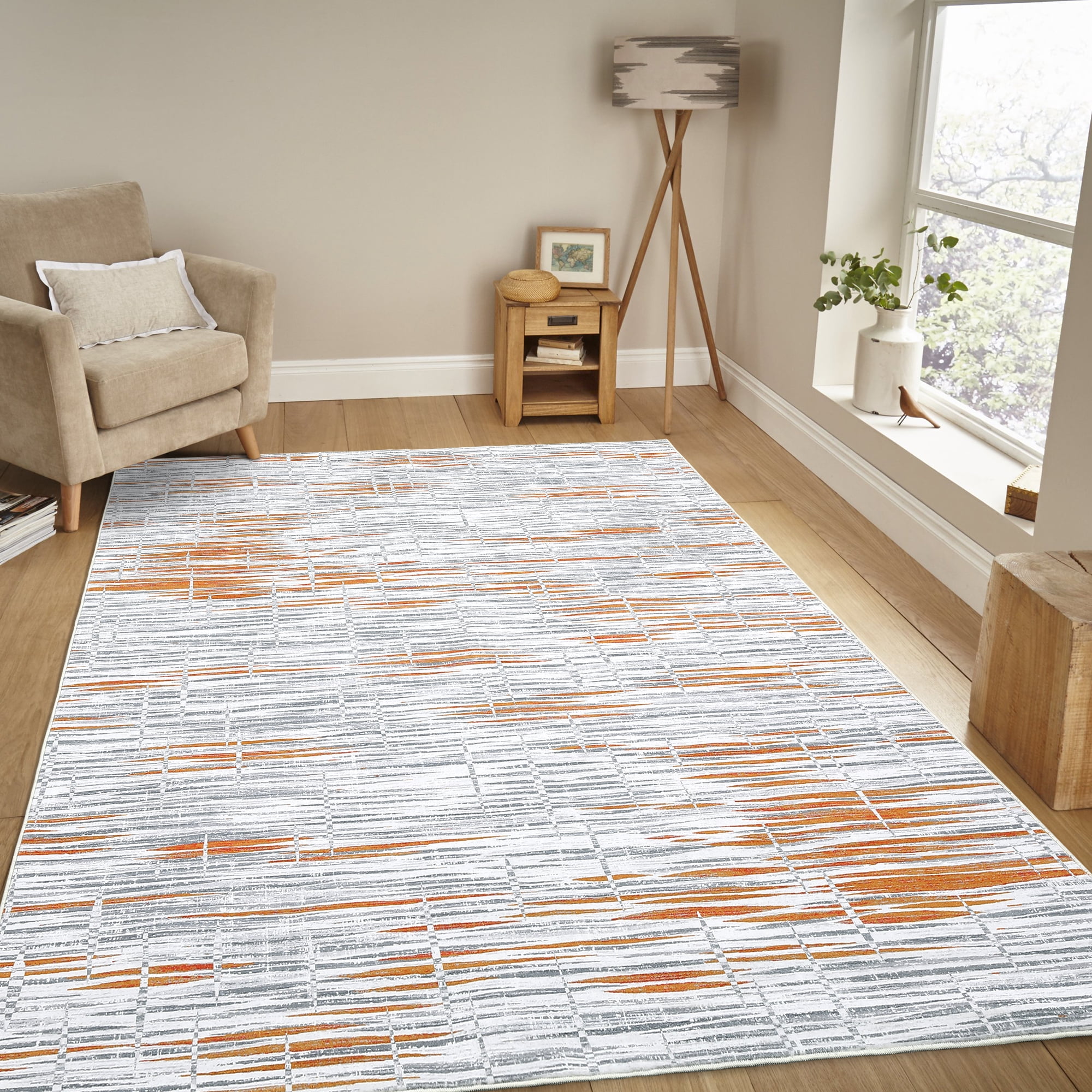 Haperlare Washable Area Rugs for Living Room Ultra-Thin Non Slip ...