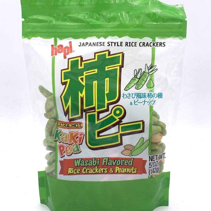 Hapi Kaki Pea Wasabi Flavored Rice Crackers & Peanuts 5oz/(142g ...