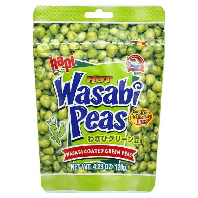 Hapi Snacks Hot Wasabi Peas, Flavored Crisp in Resealable Bag, 4.23 oz ...