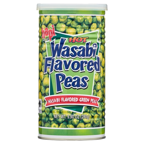 Hapi Wasabi Peas Hot Green Peas Snack 9.9 Oz Resealable Can Spicy ...