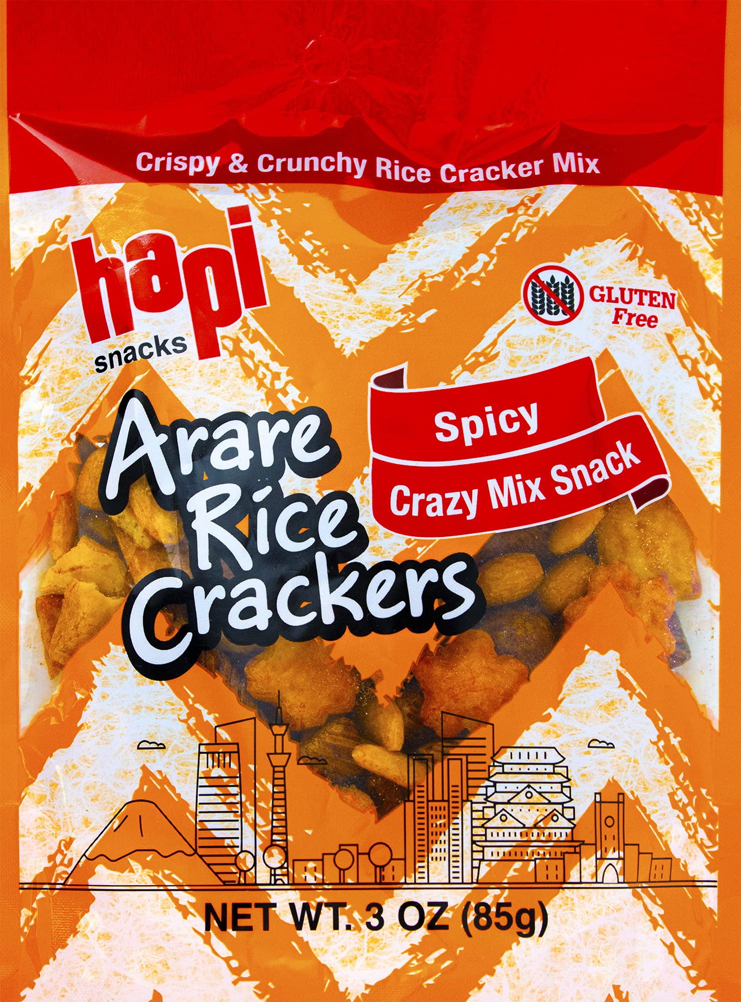 Hapi Spicy Crazy Mix YPF5 Arare Rice Crackers, 3 oz (Pack of 12 ...