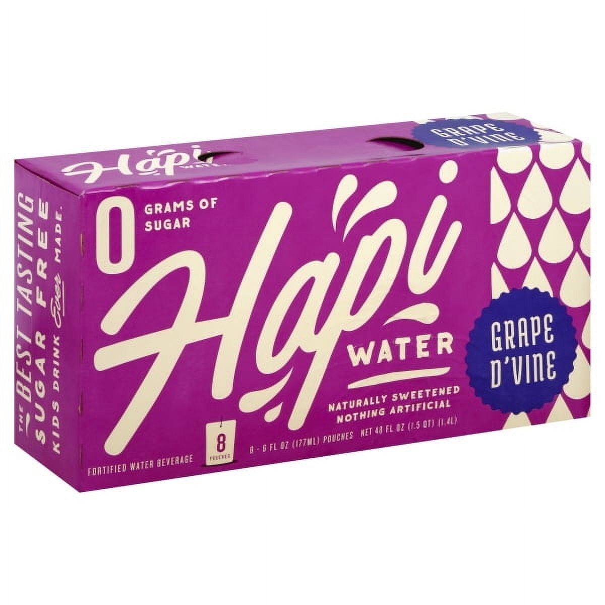 Hapi Water Grape D'Vine Fortified Water Beverage 8-6 fl. oz. Pouches ...