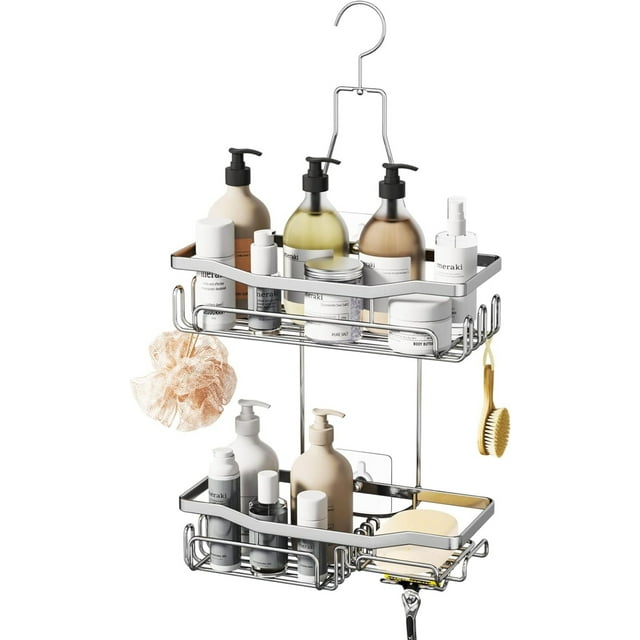HapiRm Hanging Shower Caddy, No Drilling Shower Shelf with Razor and ...