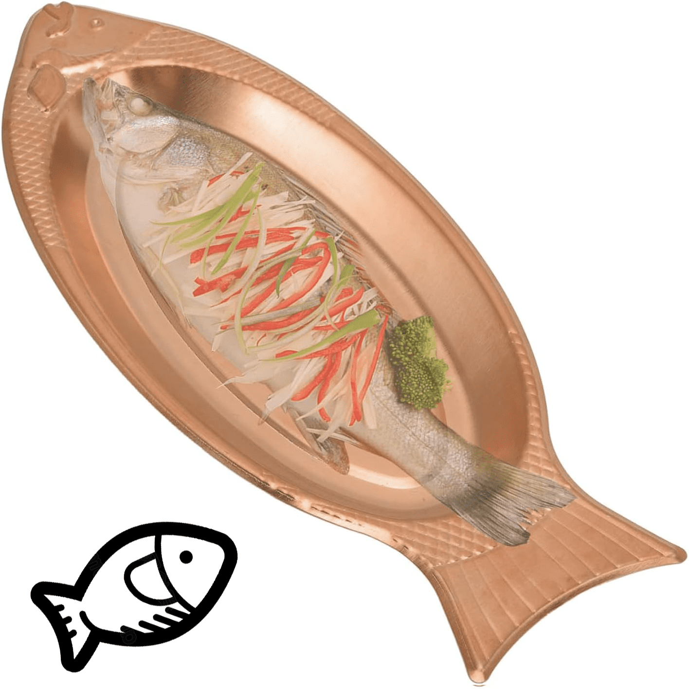 Hapivida Fish Shaped Platter, 17.7inch Stainless Steel Decorative Snack ...