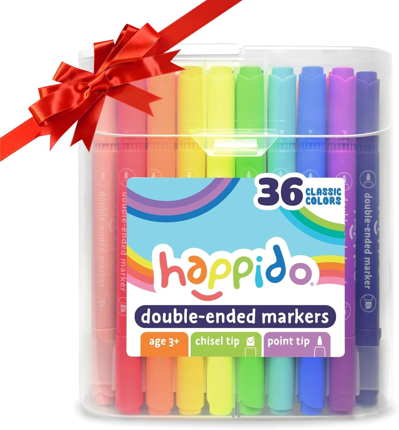 Happido Double Ended Markers with Chisel Tip and Fine Point, 36 Colors ...