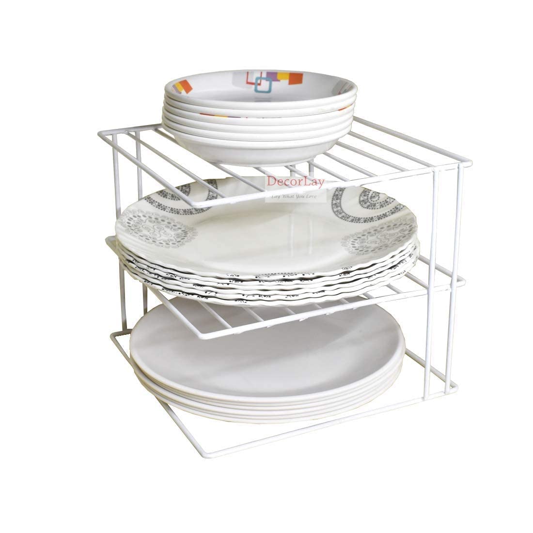 Happie Shopping 3Tier Iron Plate Rack Corner Rack Plate Rack Dish Rack ...