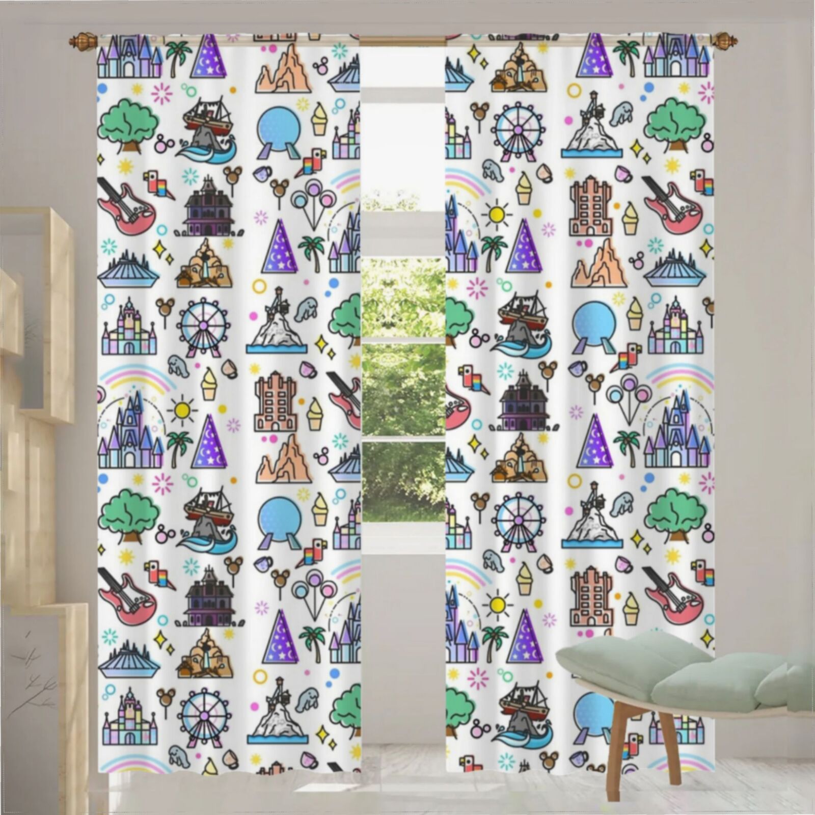 Happiest Place On Earth Collection Curtains for Living Room Bedroom ...