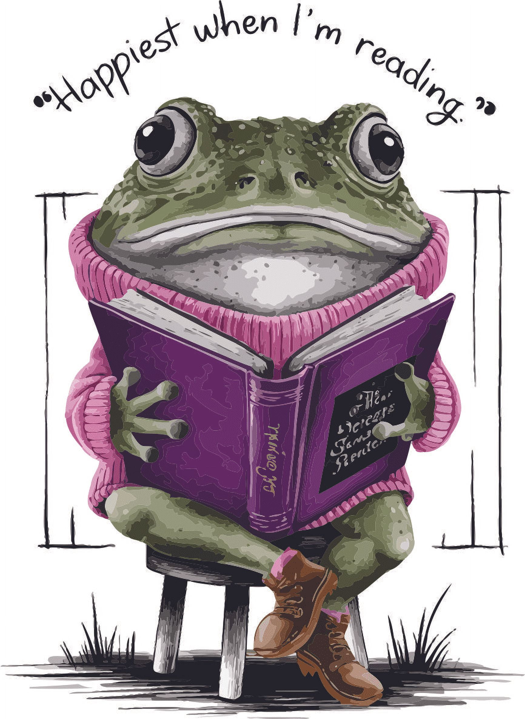 Happiest When I'm Reading Quote Frog Frogs Quote Quotes Saying Library ...