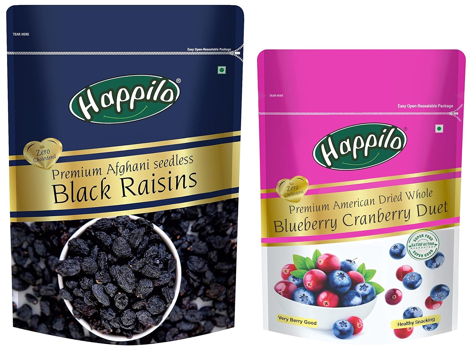 Happilo Premium Afghani Seedless Black Raisins 250gm, 8.8 Ounce ...