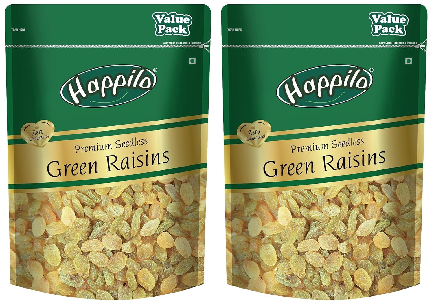Happilo Premium Seedless Fresh Green Raisins Kishmish Nutritious Rich In Iron Value Pack 1kg ...