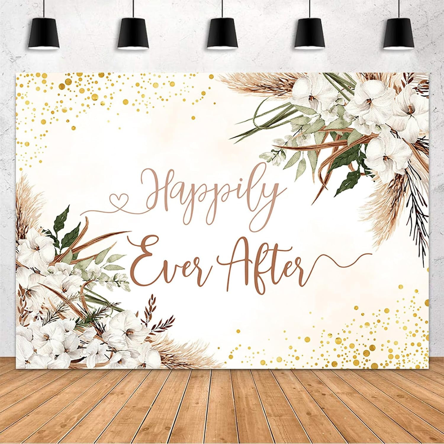 Happily Ever After Romantic Backdrop Bridal Shower Wedding Party ...