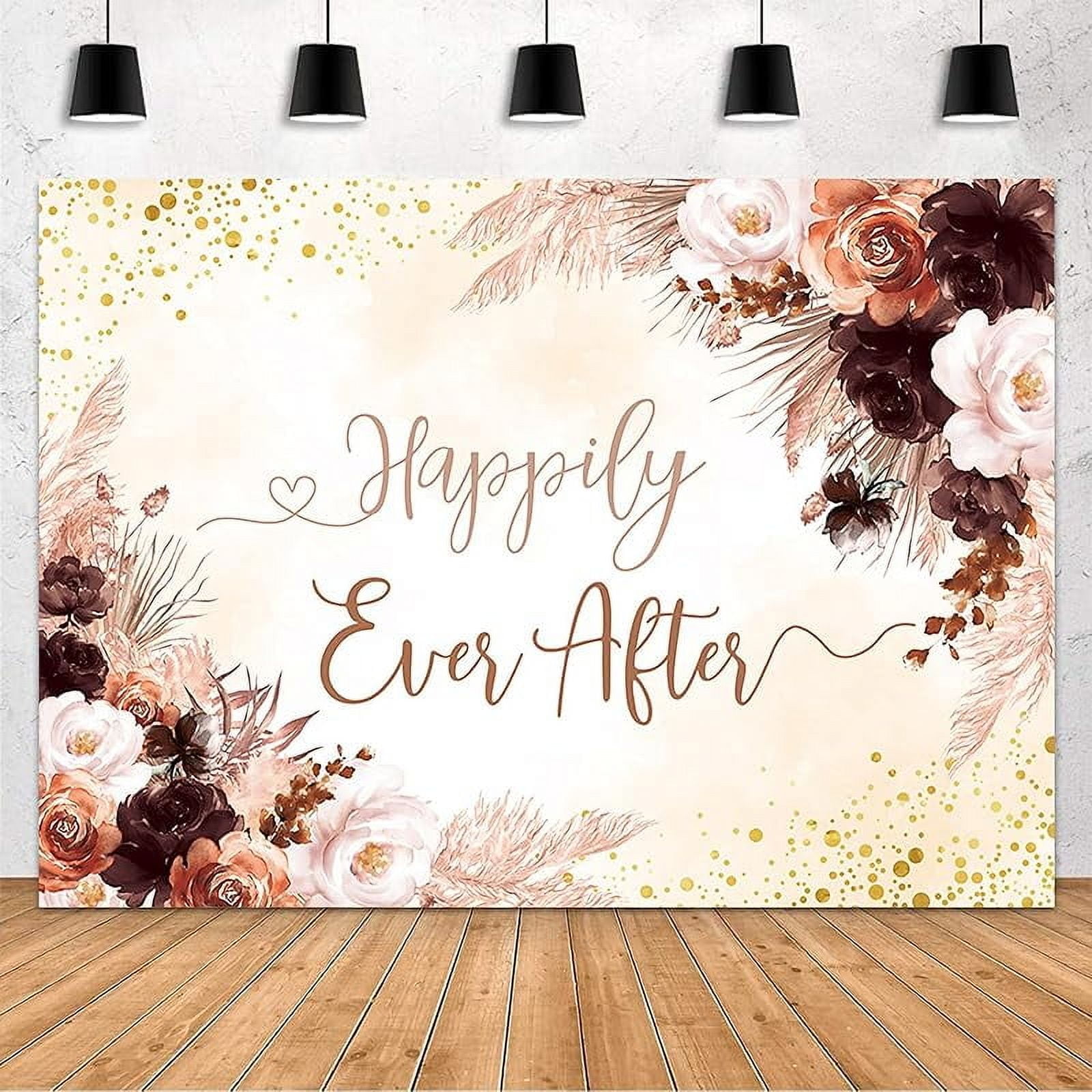 Happily Ever After Romantic Backdrop Bridal Shower Wedding Party ...
