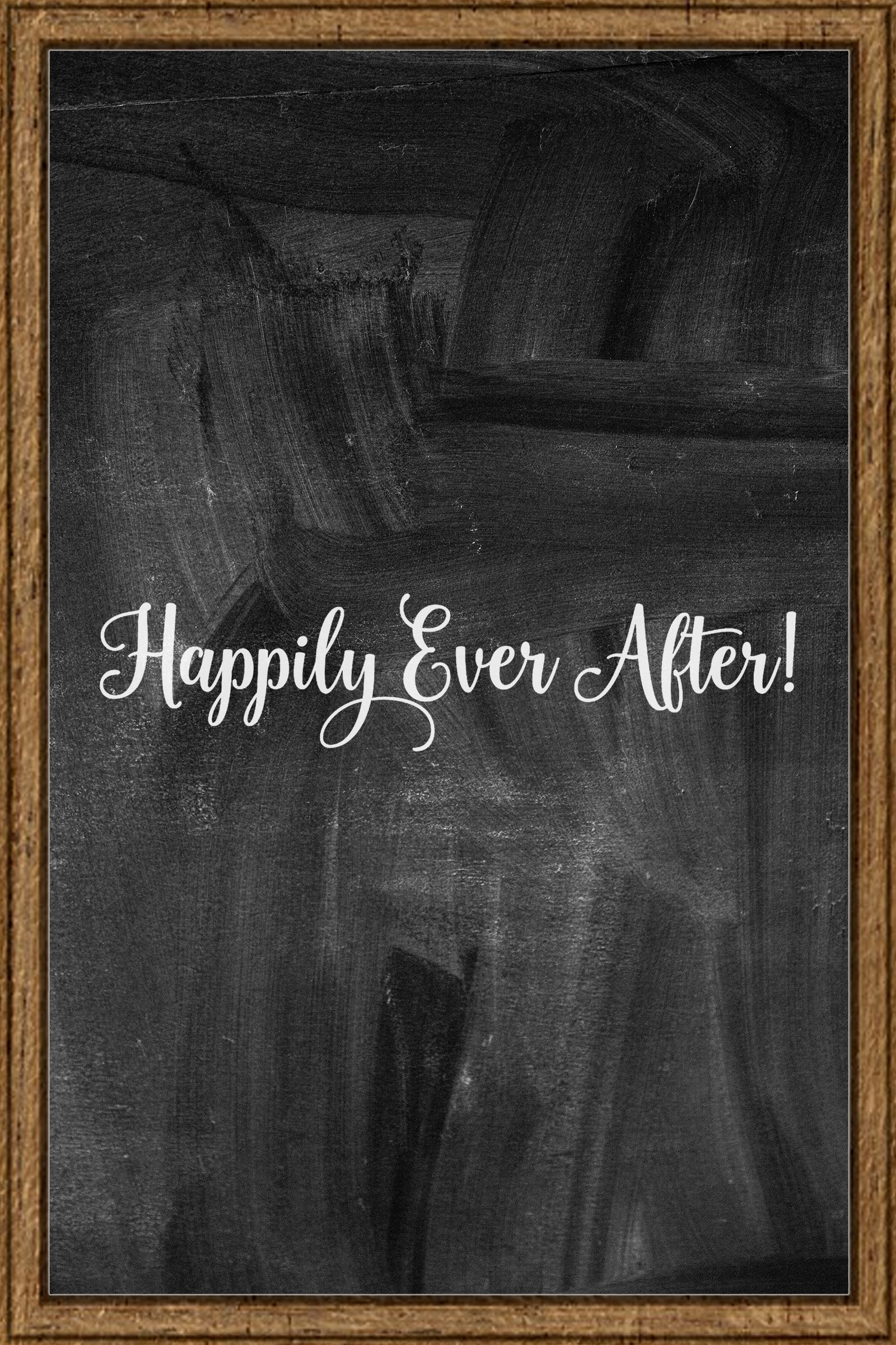 Happily ever after! cursive marriage couple love happy Tin Sign Chalk ...